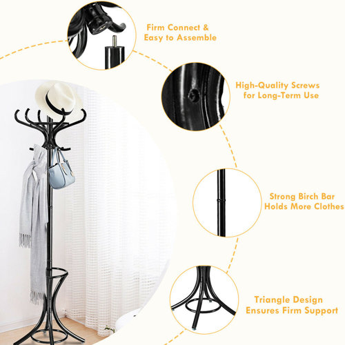 Red Barrel Studio® Solid Wood Freestanding Coat Rack & Reviews | Wayfair