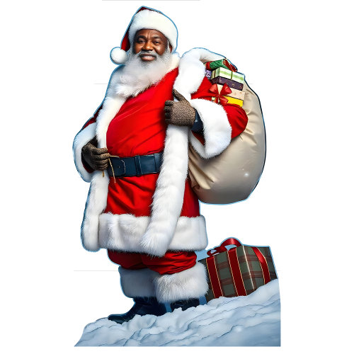 Wet Paint Printing SP13169 Black Santa Claus Cardboard Cutout Standee ...