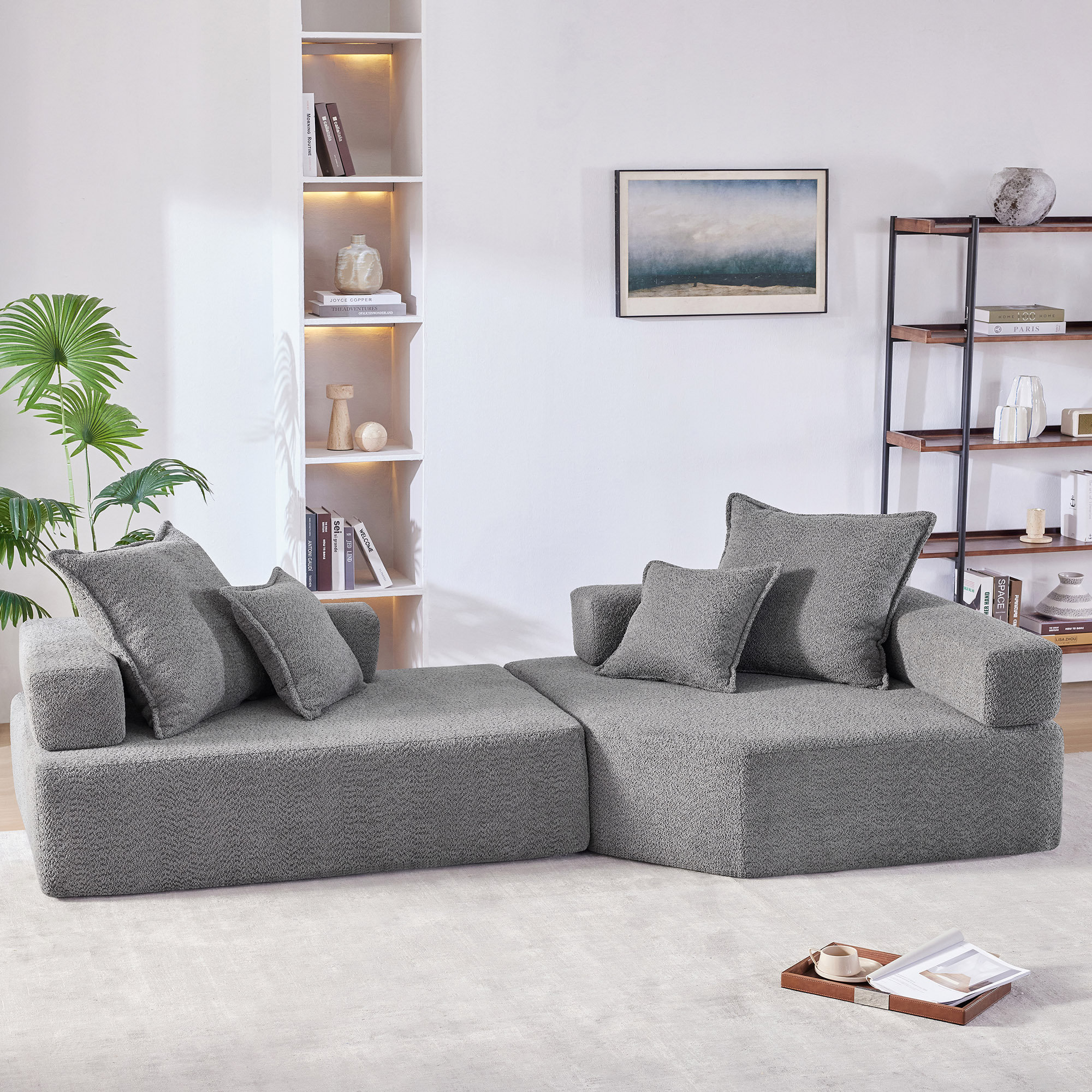 Brayden Studio® Oversized Modular Sectional Sofa,Luxury Boucle Floor ...