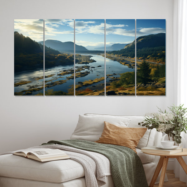 DesignArt USA Columbia River Mountain Gorge Metal Landscape & Nature ...