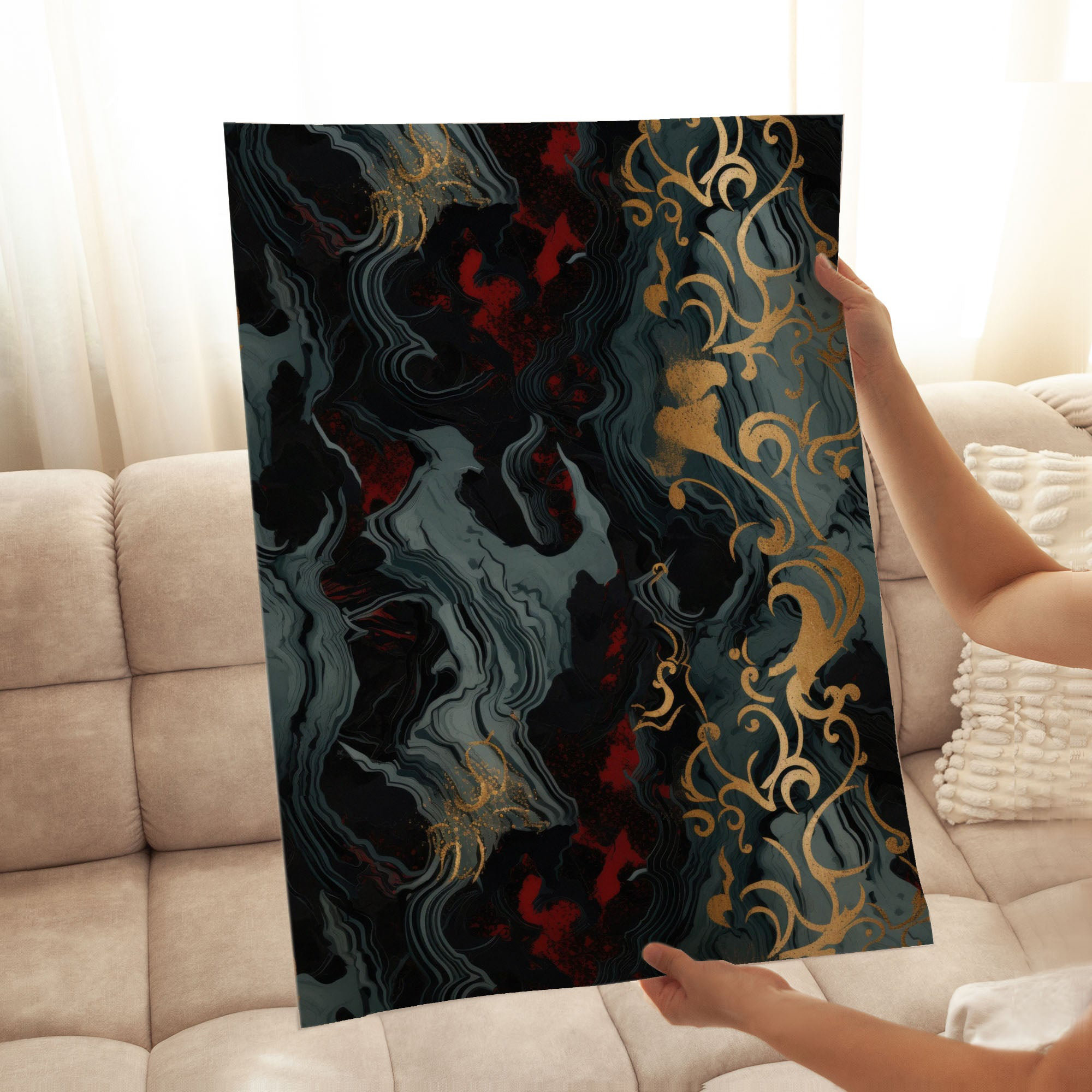 Winston Porter Abstract Luxe Symphony I Modern Unframed Art Print | Wayfair
