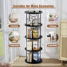 Brayden Studio® Rotating Bookshelf, 4 Tier Round Revolving Bookcase ...