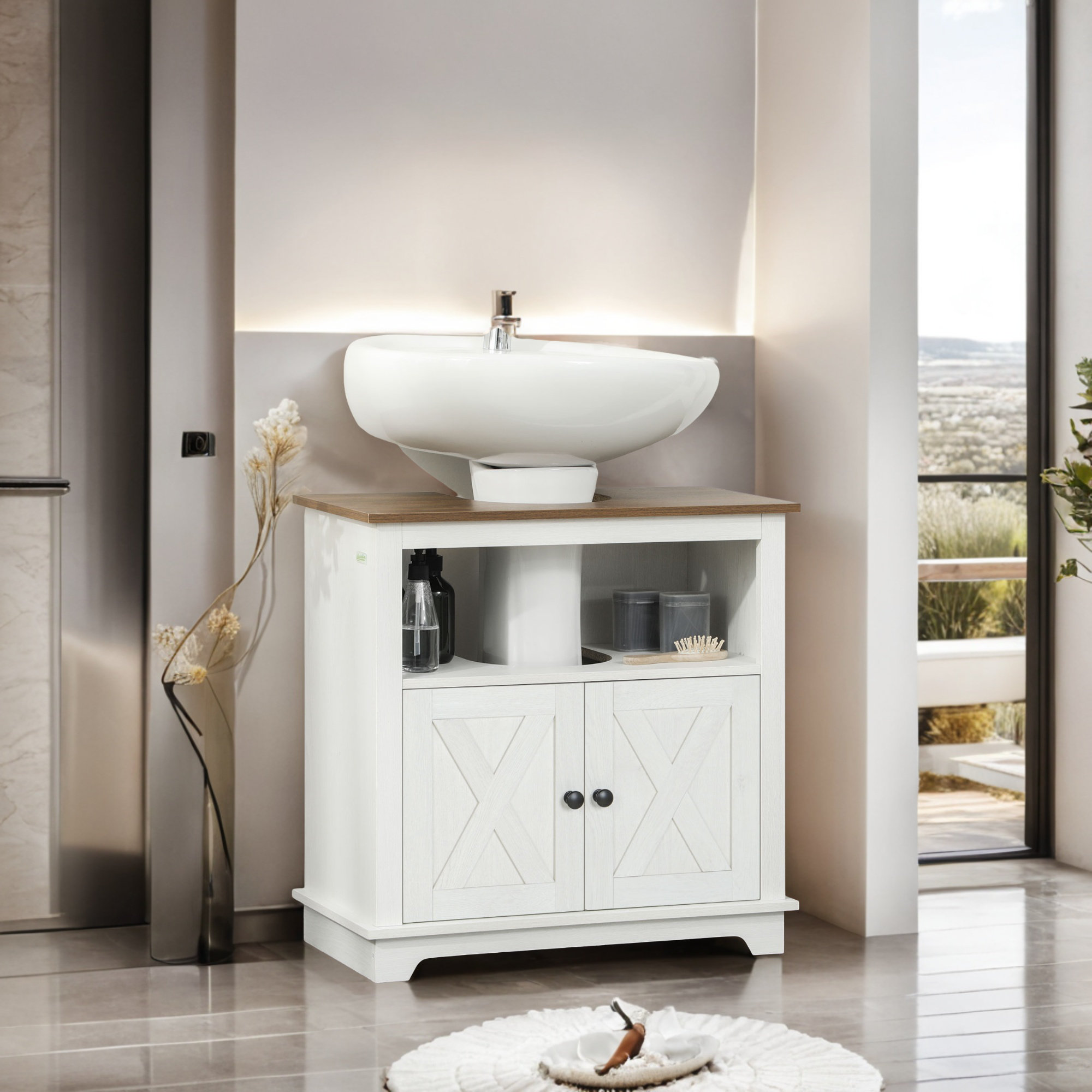 Breakwater Bay Bathroom Cabinet, Pedestal Vanity Storage Cabinet with ...