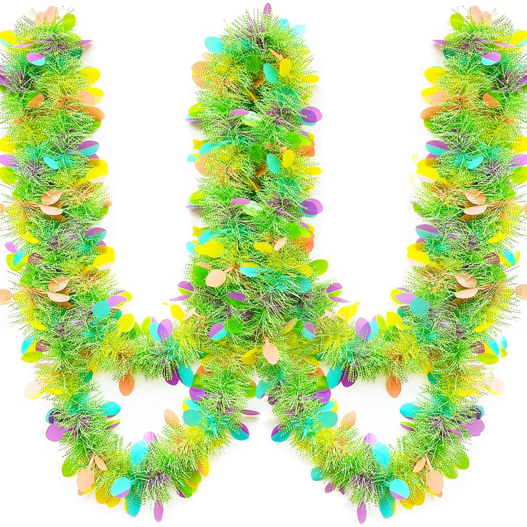 The Holiday Aisle® Easter Tinsel Garland,40 Feet Colorful Tinsel Twist ...