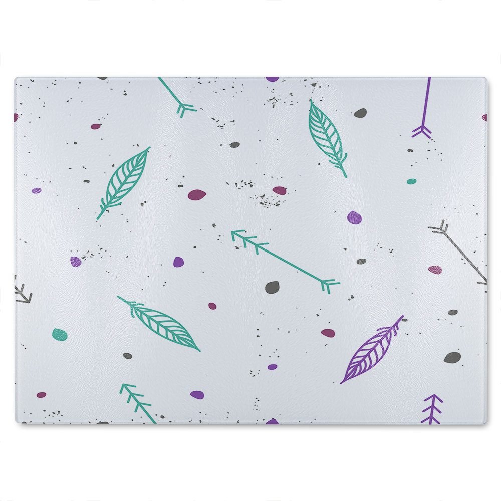 Andrew Lee Cute Cartoon Feathers And Arrows In Boho Style Glass ...