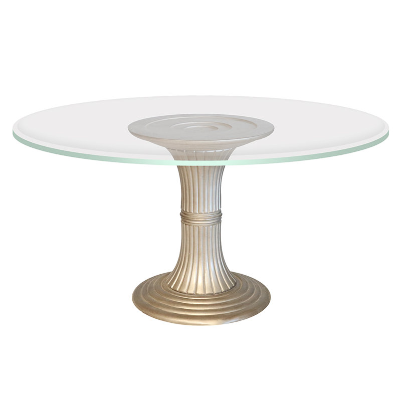 Astoria Grand Round Spaghetti Glass Top Table | Wayfair