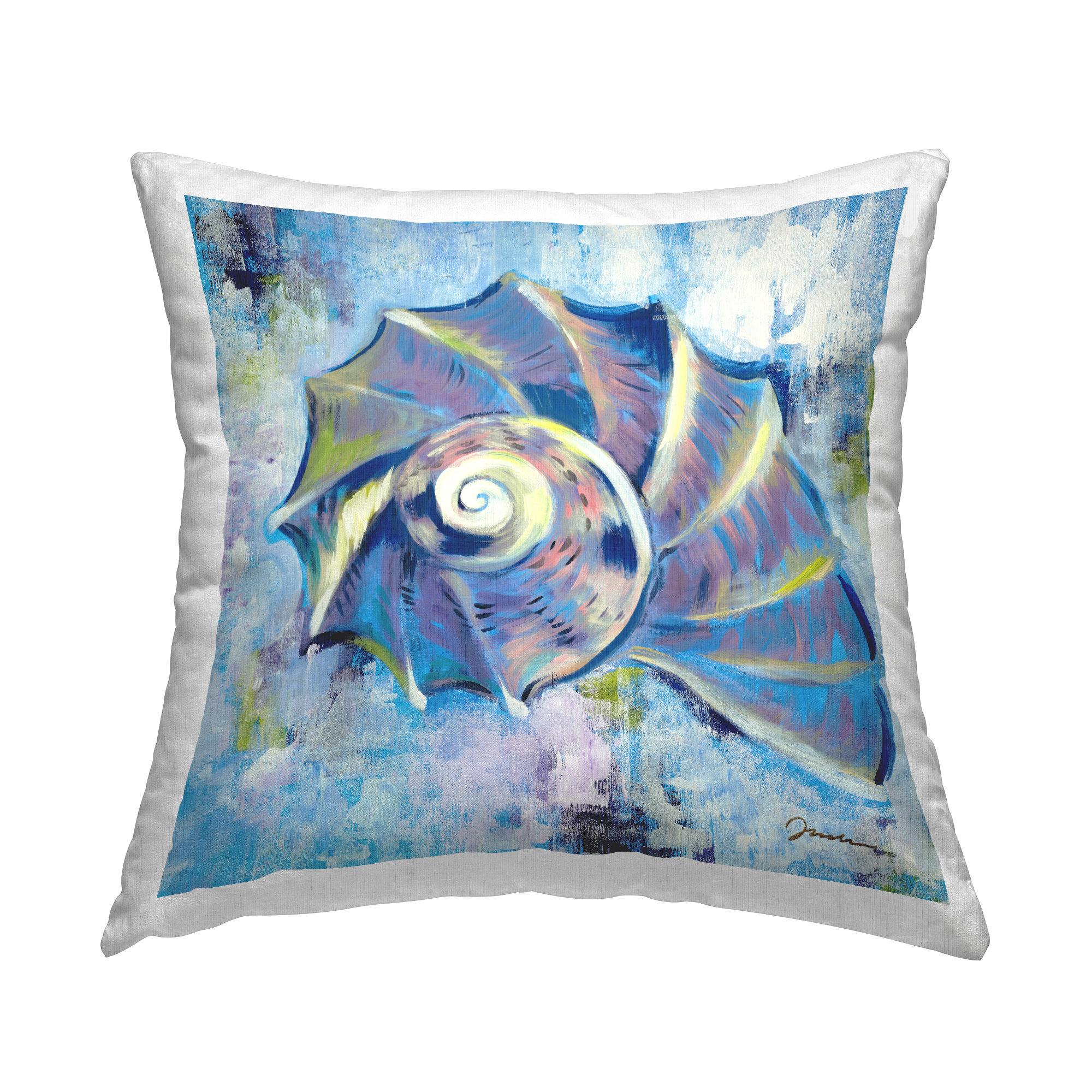Stupell Industries Modern Nautilus Beach Shell Printed Throw Pillow ...