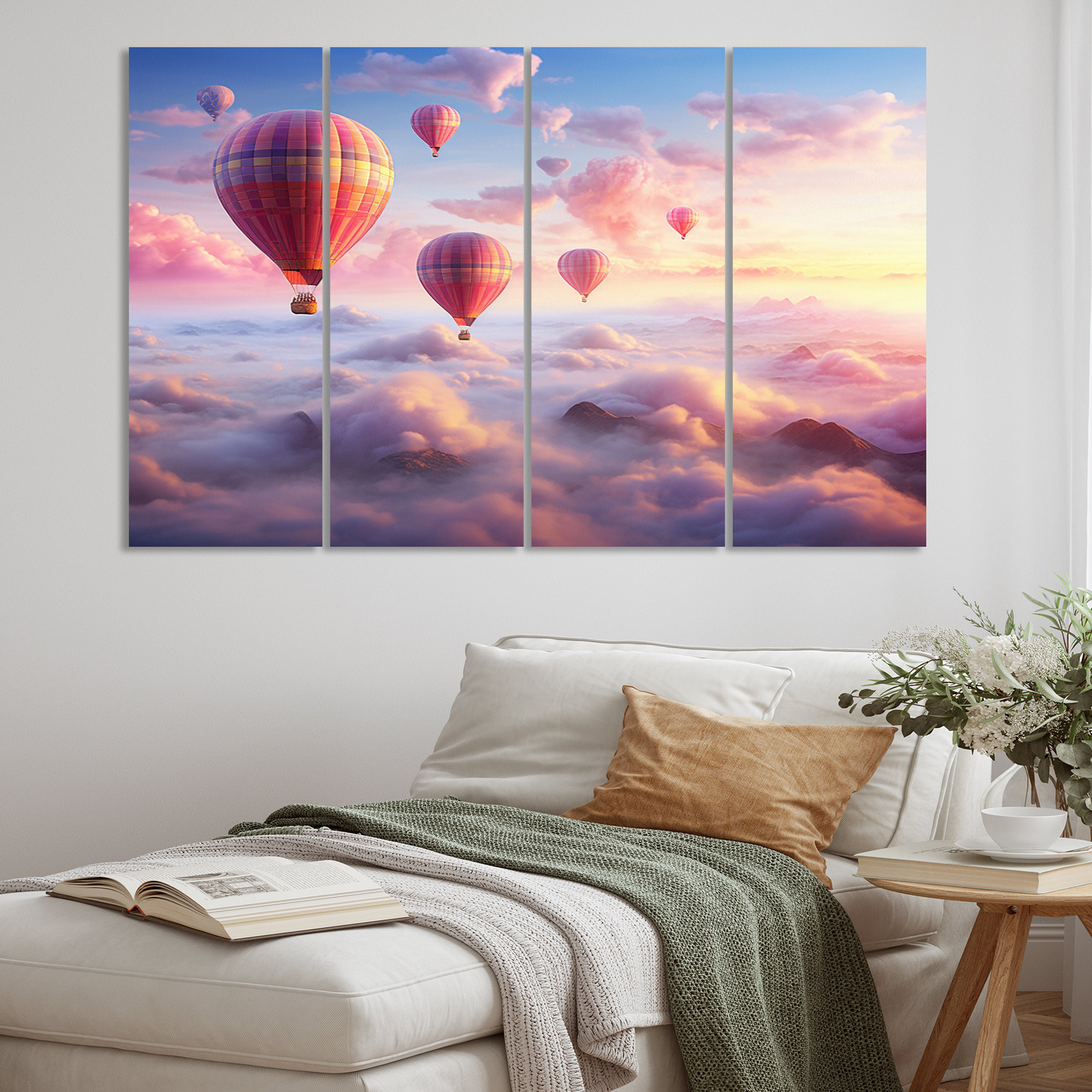 Latitude Run® " Pink Hot Air Ballon Ethereal I " 4 - Pieces - Wayfair ...