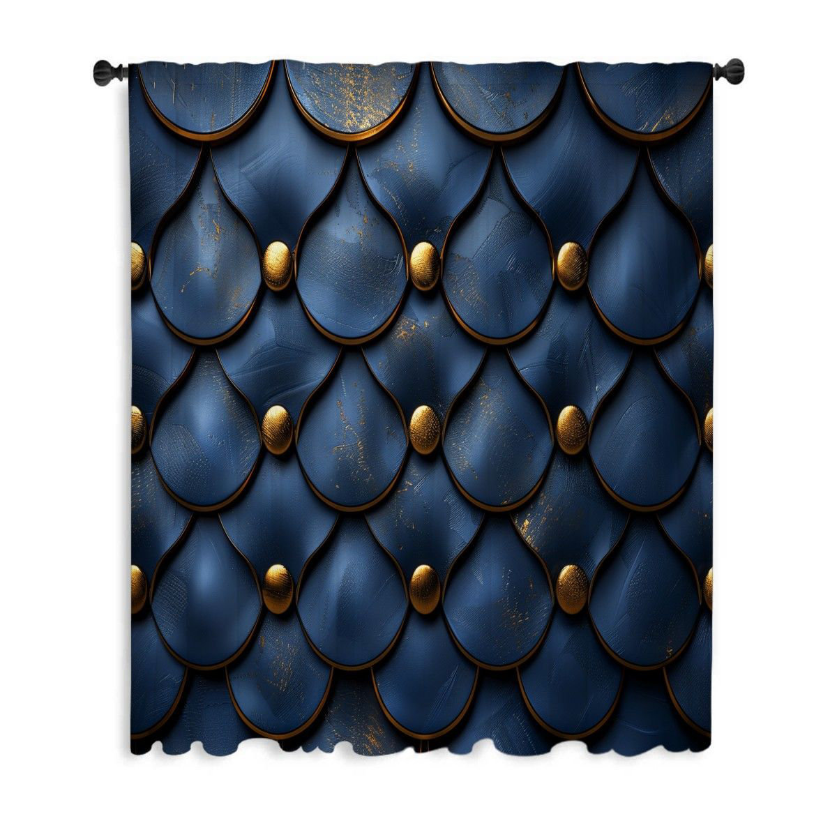 VisionDecor Scalloped Tiles Window Curtains, Visual Art Blockout ...