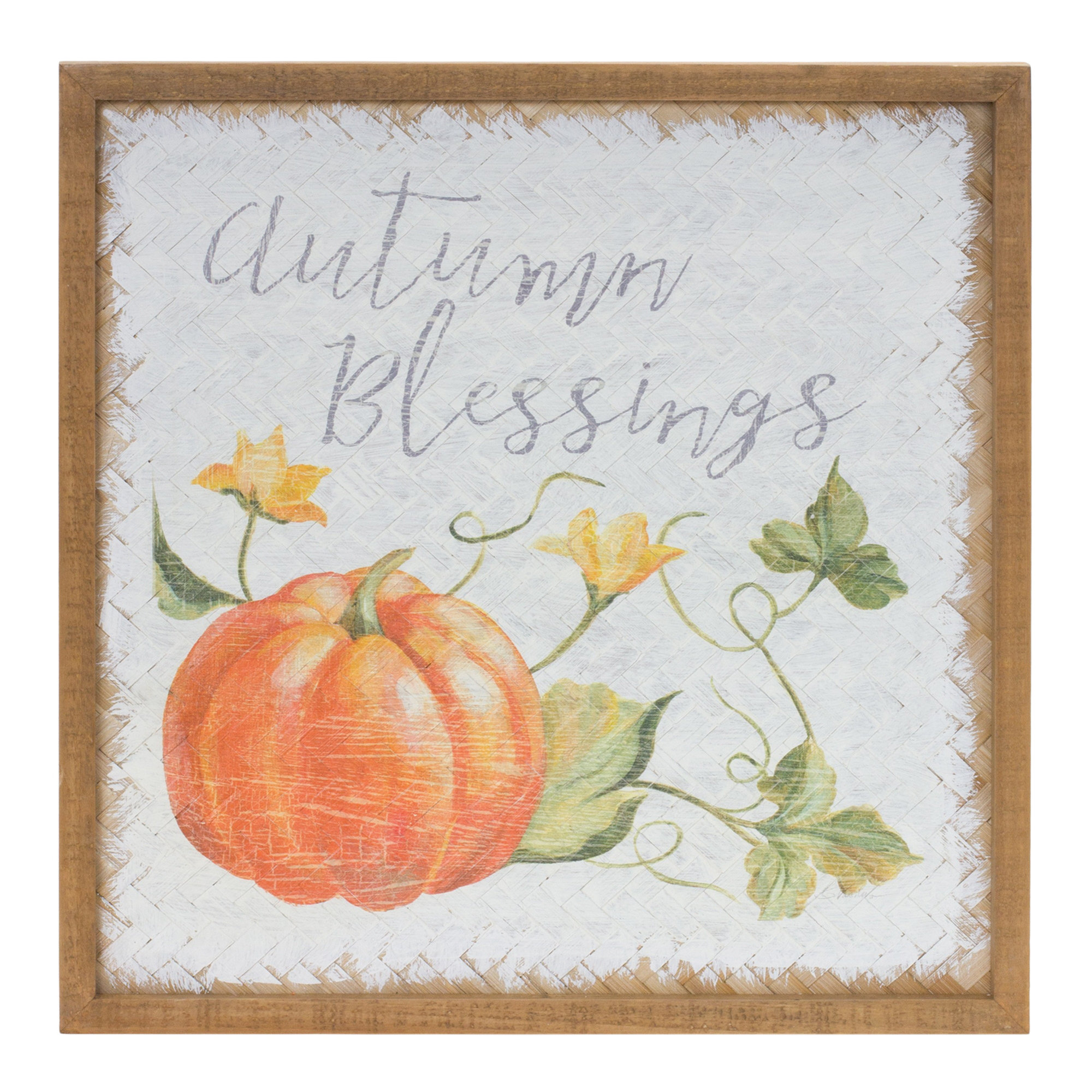 The Holiday Aisle® Autumn Blessing Pumpkin Sign (Set of 2) | Wayfair