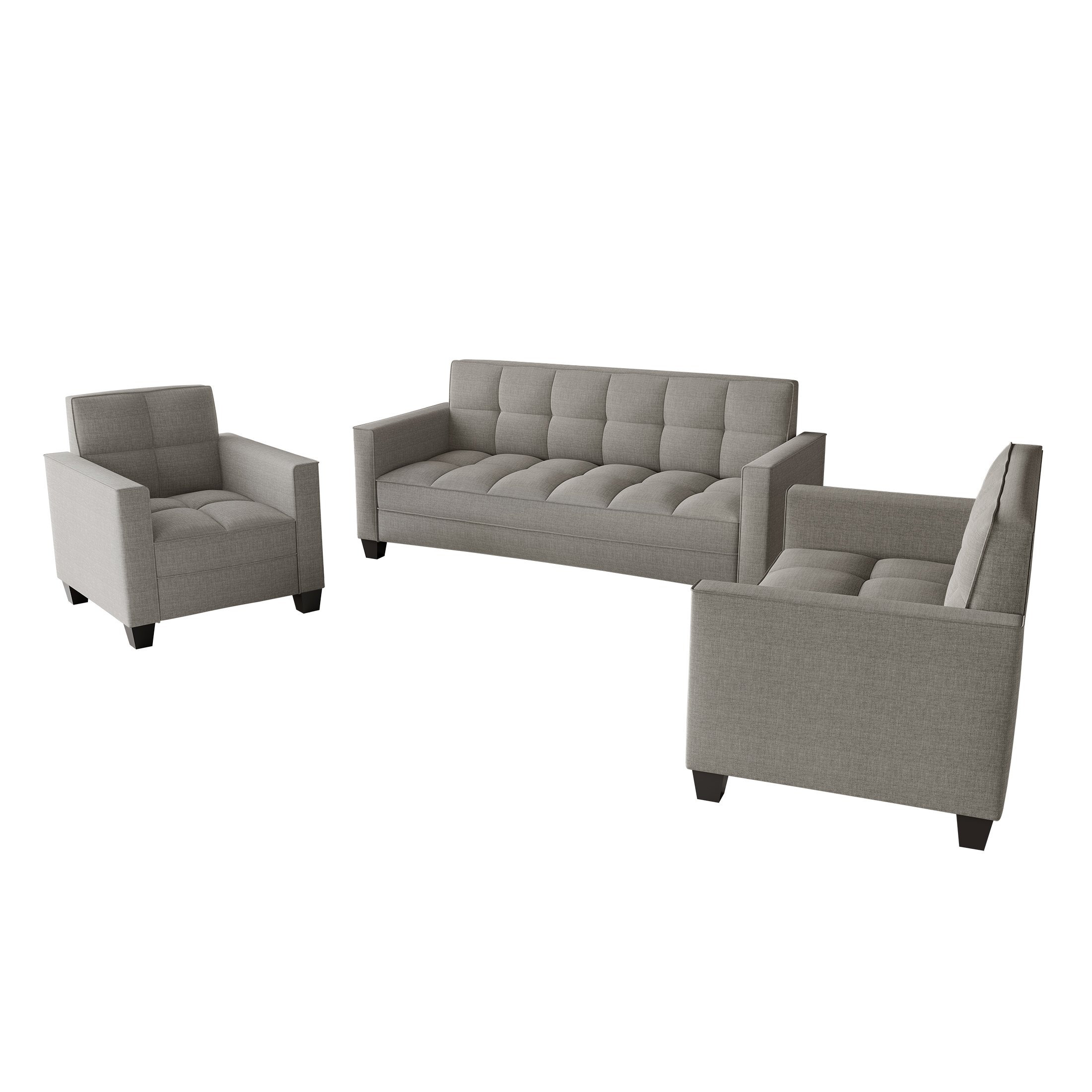 Mercer41 3-Piece Upholstered Sofa Set | Wayfair