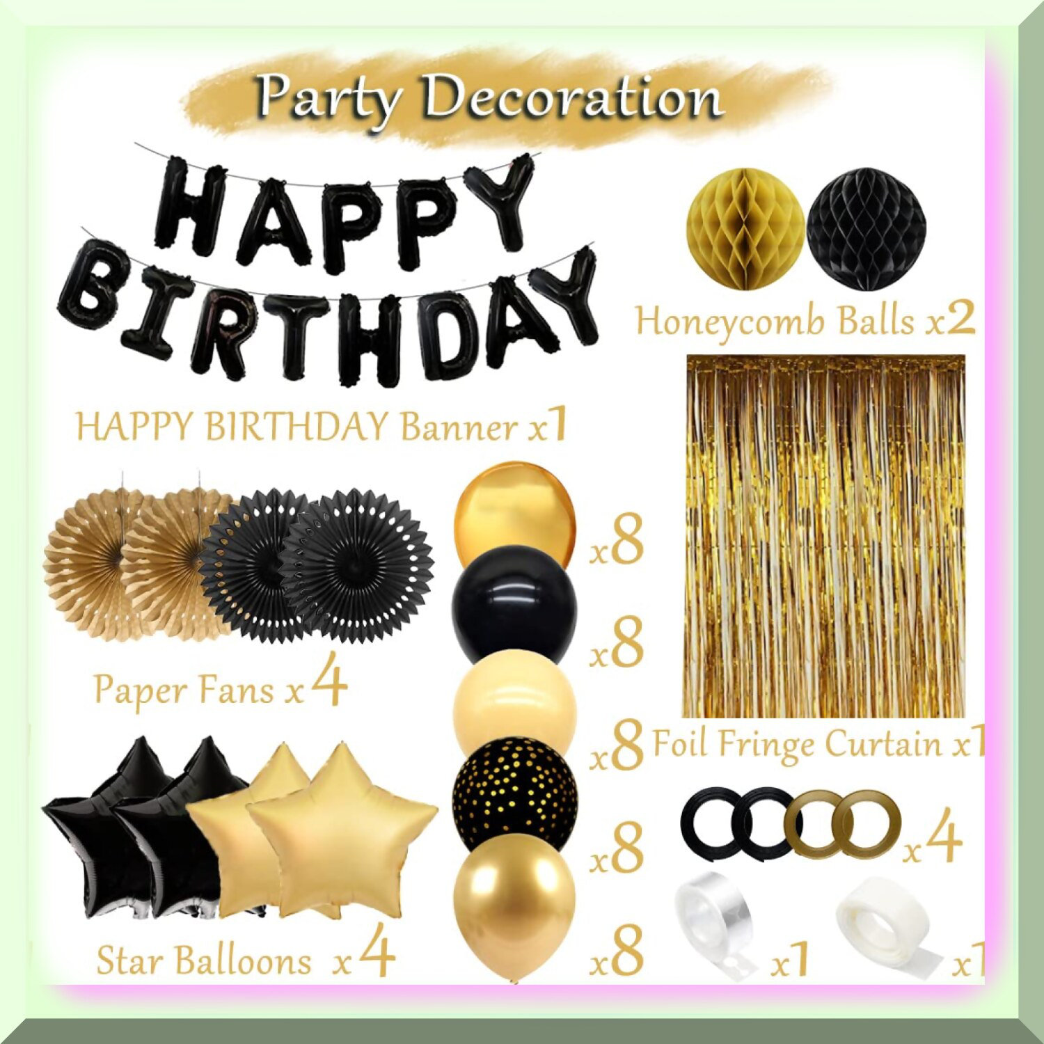 BRBCA 30th Birthday Celebration Kit with Garland, Streamers, Banner ...