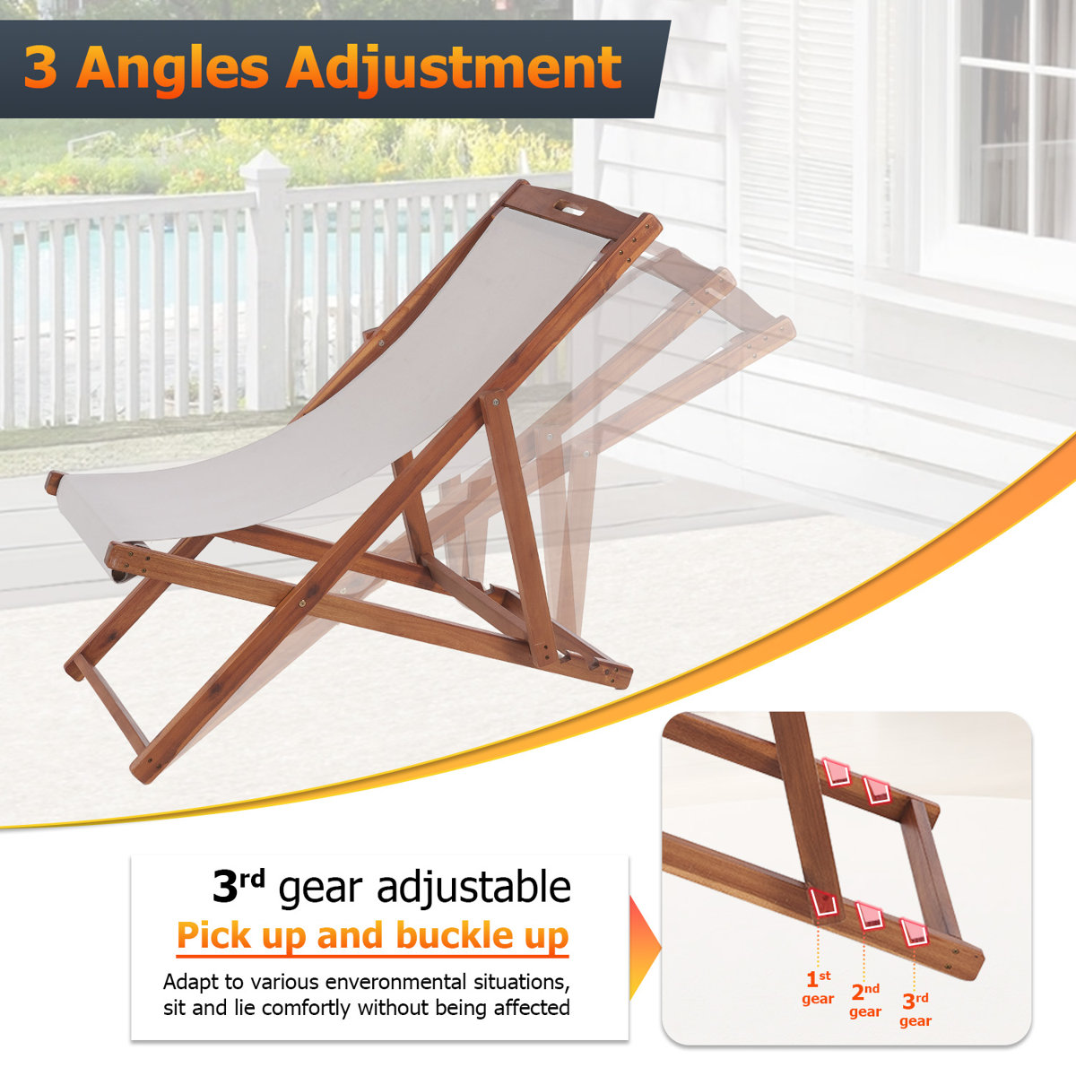 Red Barrel Studio® Rebecca Reclining Beach Chair with Cushion & Reviews ...