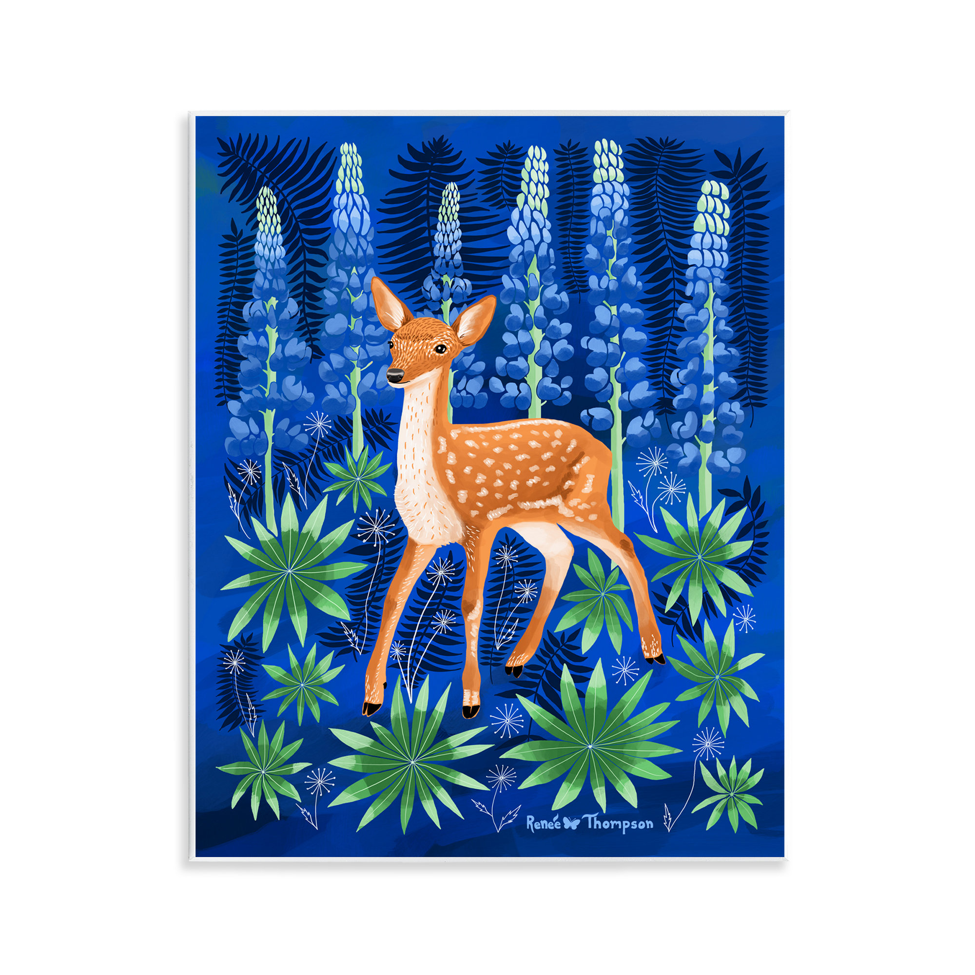 Fleur De Lis Living Fawn & Lupine Flowers Wall Plaque Art by Renee ...