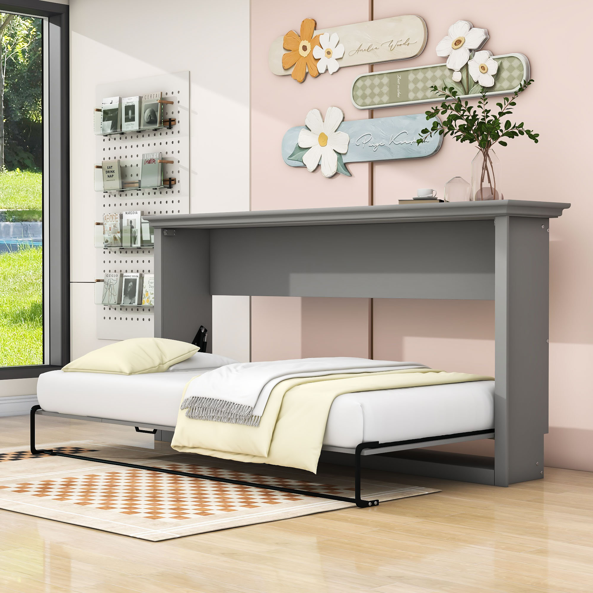 Lark Manor Deeraj Space-Saving Twin Murphy Bed with Slats | Wayfair