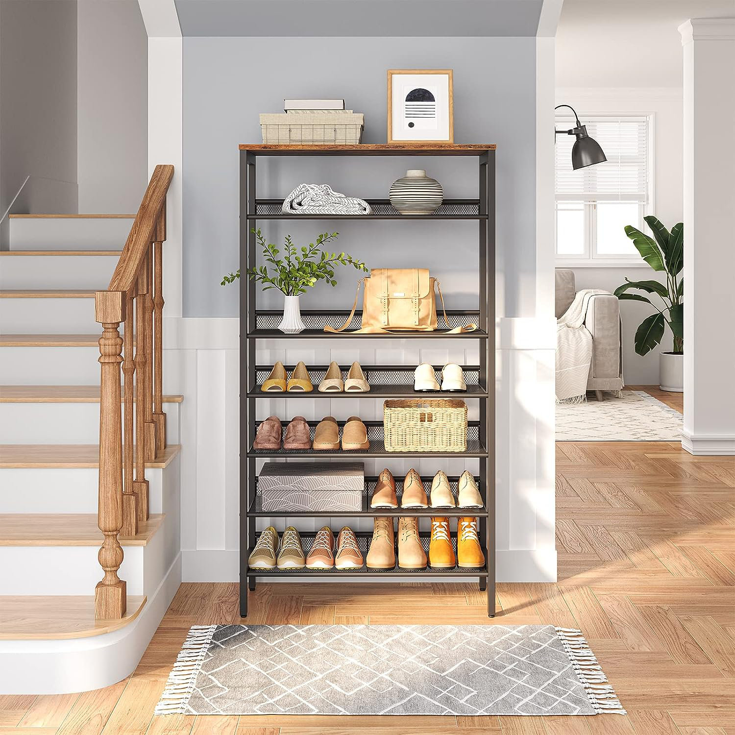 17 Stories 8-Tier Shoe Rack, Large Capacity Shoe Shelf, Stable And ...