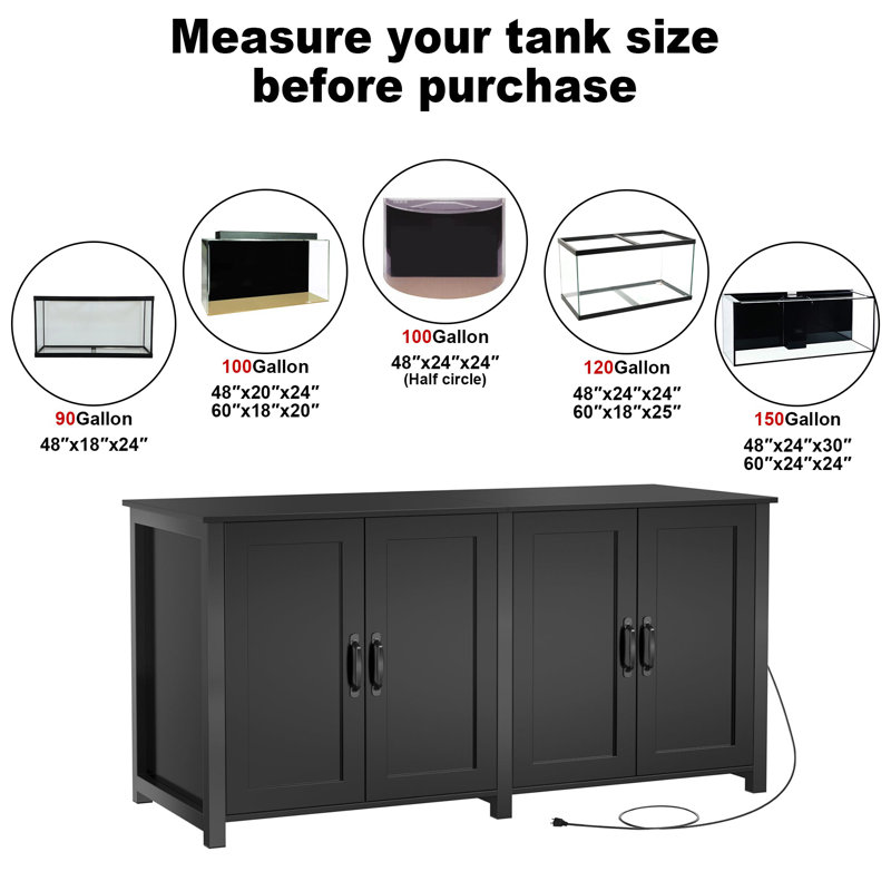 Tucker Murphy Pet™ 100-150 Gallon Fish Tank Stand, 120 Gallon Tank ...