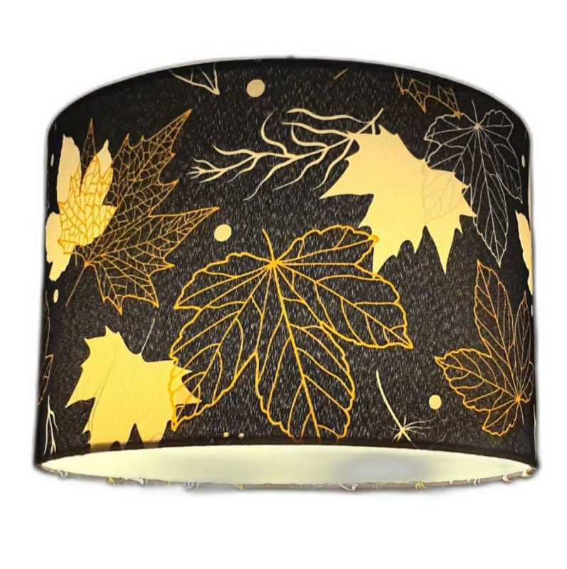Ebern Designs 11'' H Drum Lamp Shade; Maple Leaf lampshade | Wayfair