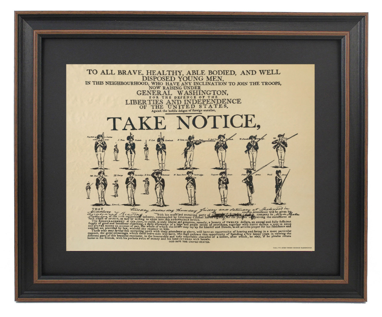 Trinx Call To Arms Poster Under General Washington | Framed Textual Art ...
