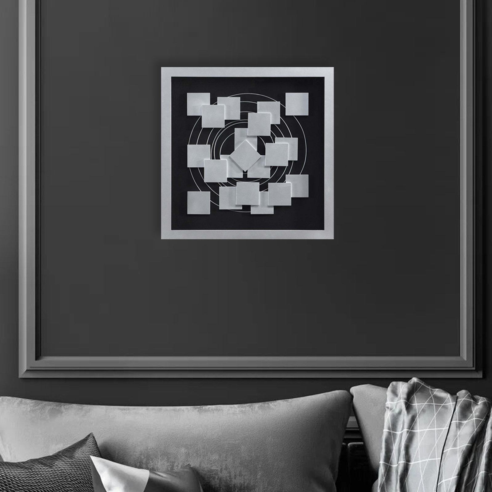 Ivy Bronx 3D Square Wall Decor with Sliver Shadow Box - Wayfair Canada