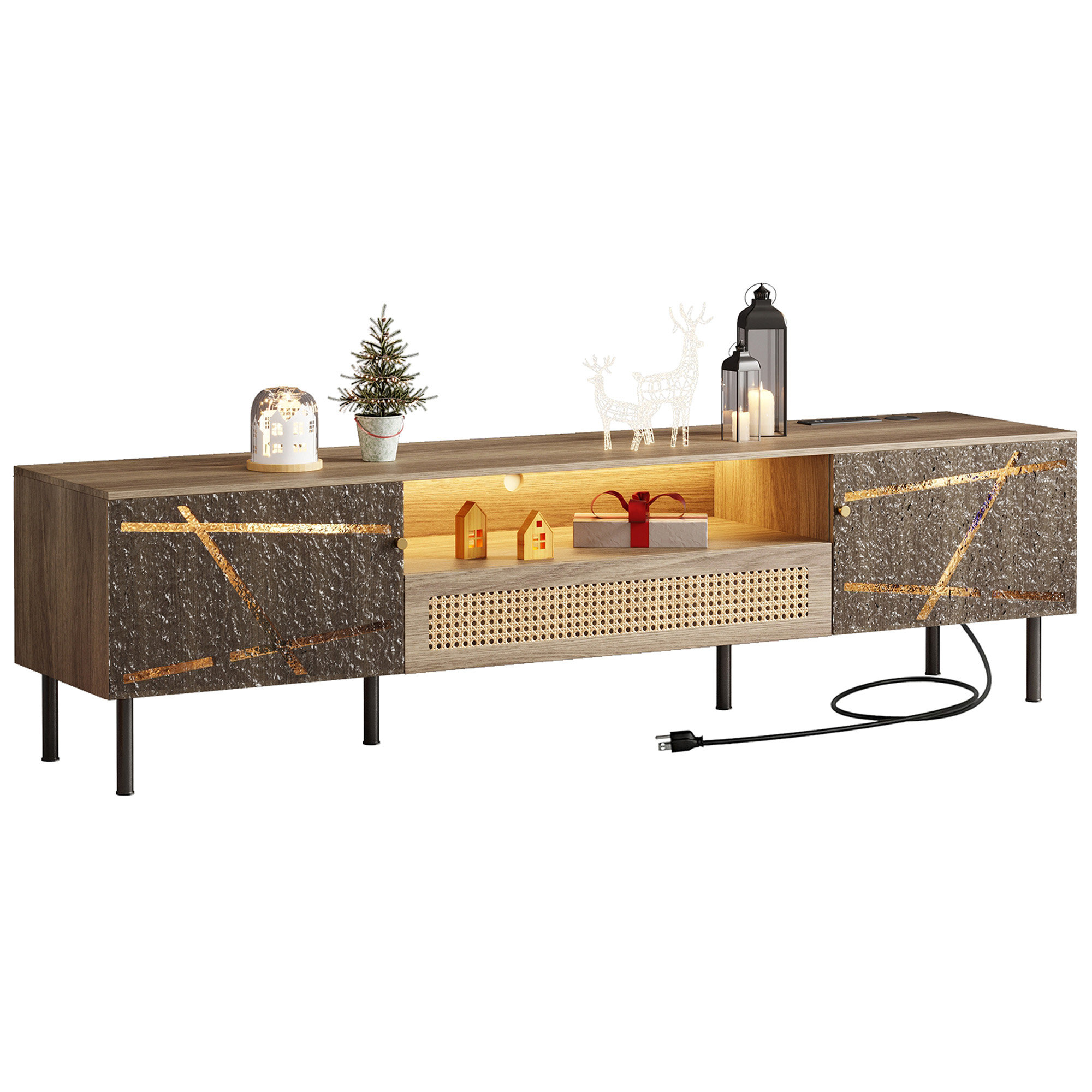 Bay Isle Home™ Versatile TV Stand With Advanced Gaming Console ...