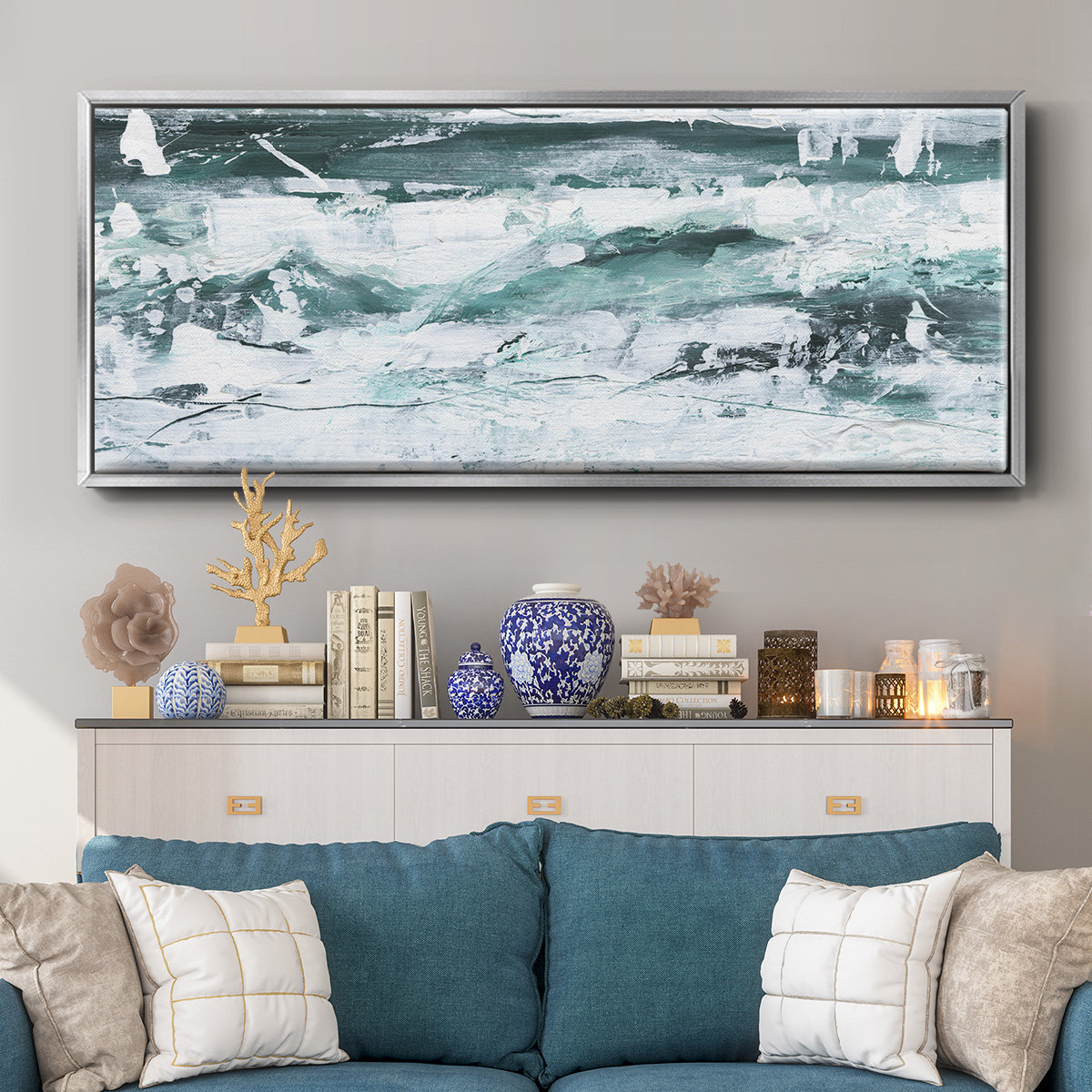 Wexford Home Misty Waves II- Framed Canvas | Wayfair