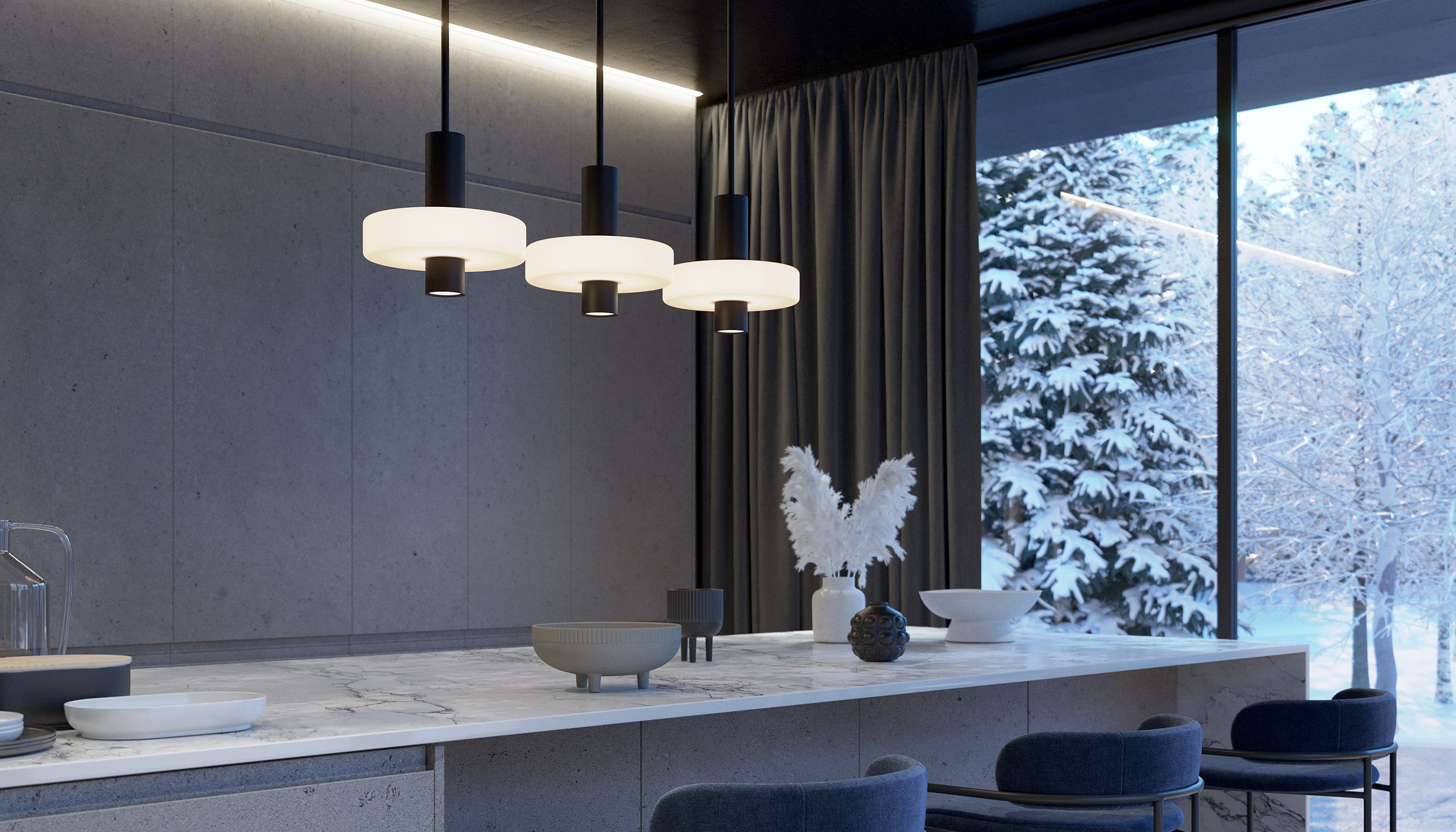 AFX Sydney 3-Light Linear Pendant - 120V - 63W - 5 CCT | Wayfair