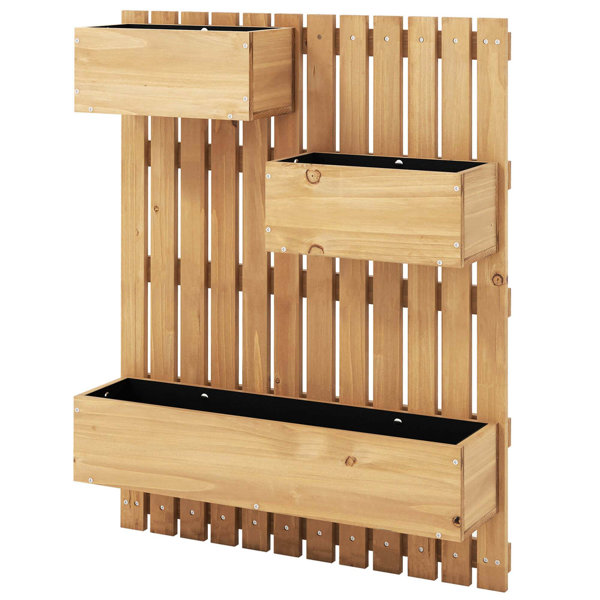 Arlmont & Co. Wall Mounted Garden Planter With 3 Planter Boxes Drainage ...