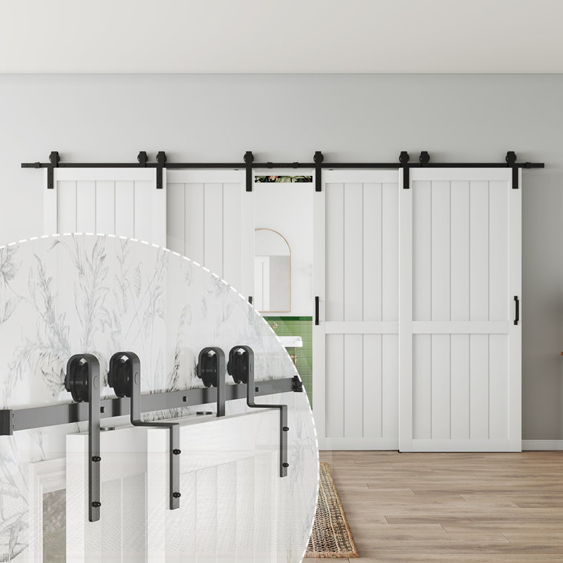 CHIC MODE Double Bypass Double Barn Door Sliding Interior Door With ...