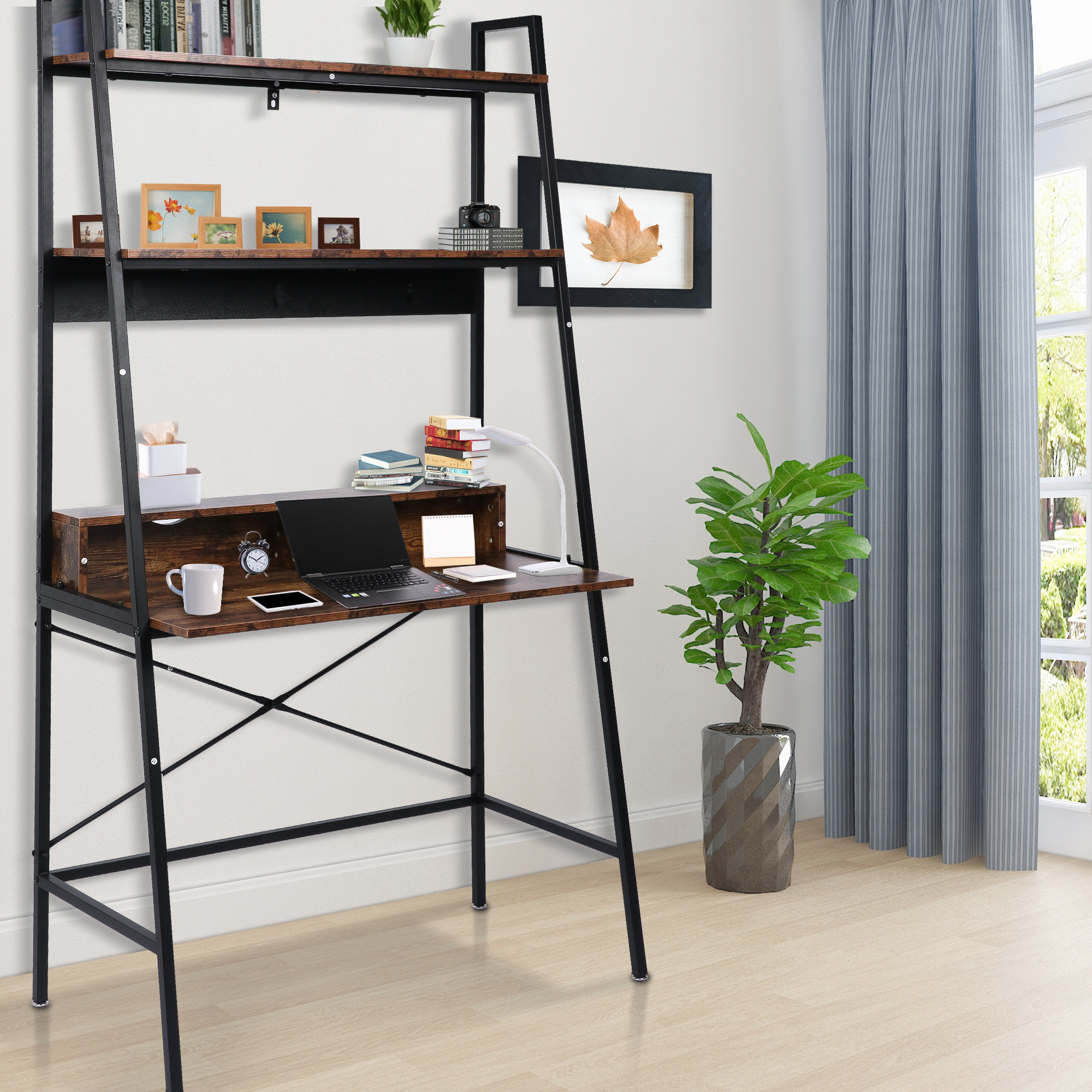 17 Stories Othan Desk With Hutch | Wayfair