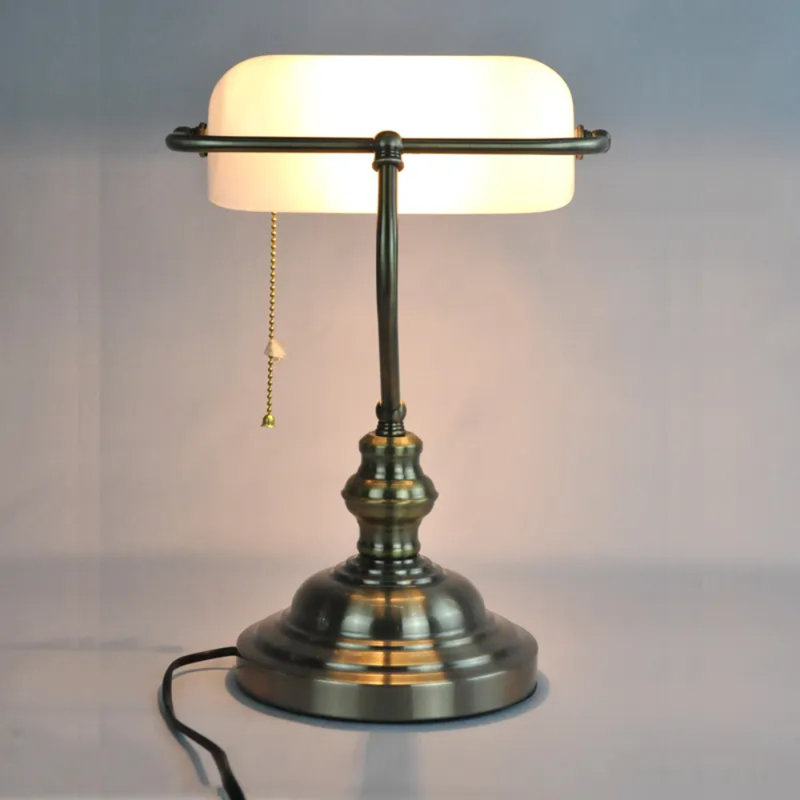 Rosdorf Park Green Glass Banker Desk Lamp | Wayfair