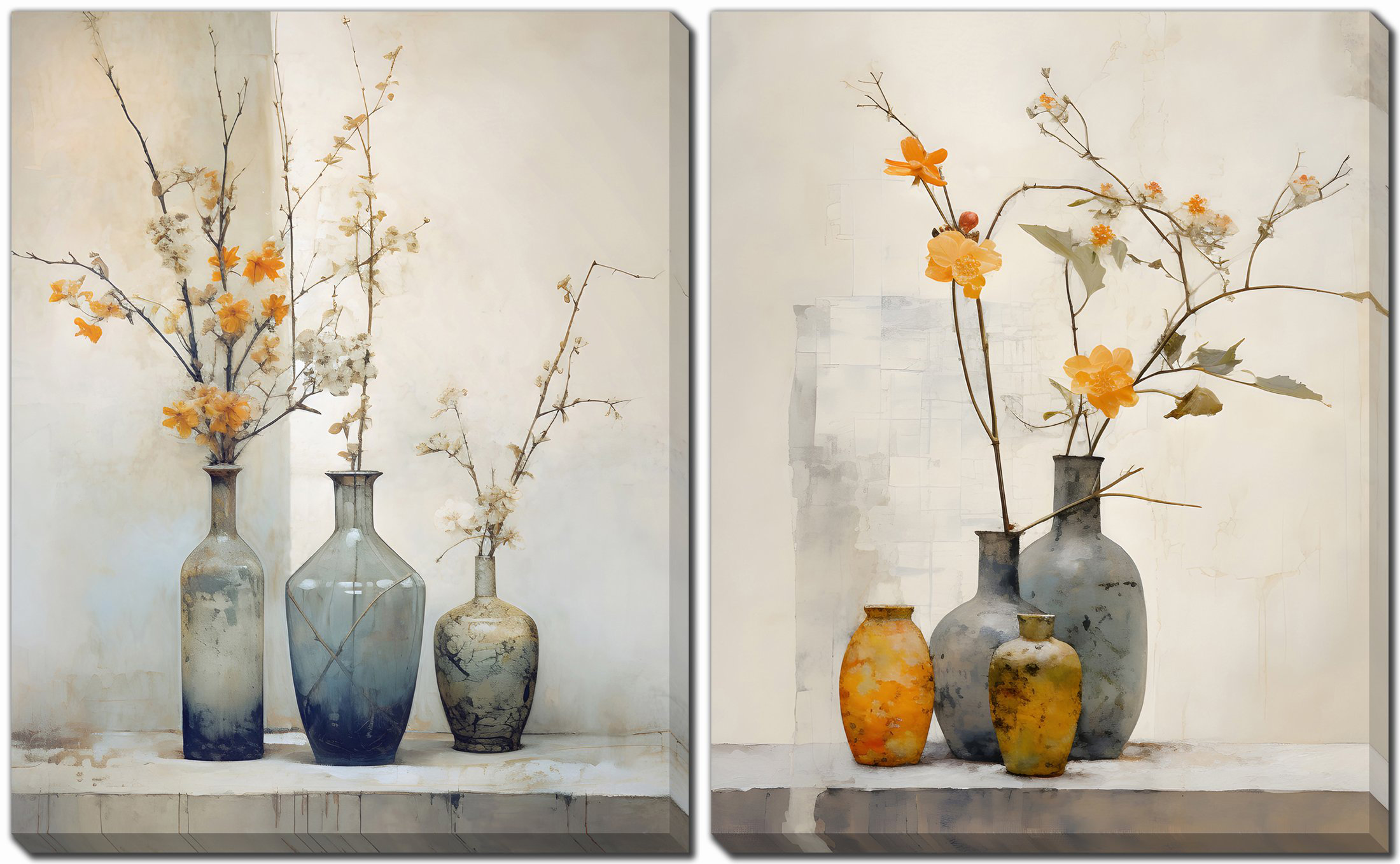 Red Barrel Studio® Happy Vases Canvas Wall Art Set | Wayfair