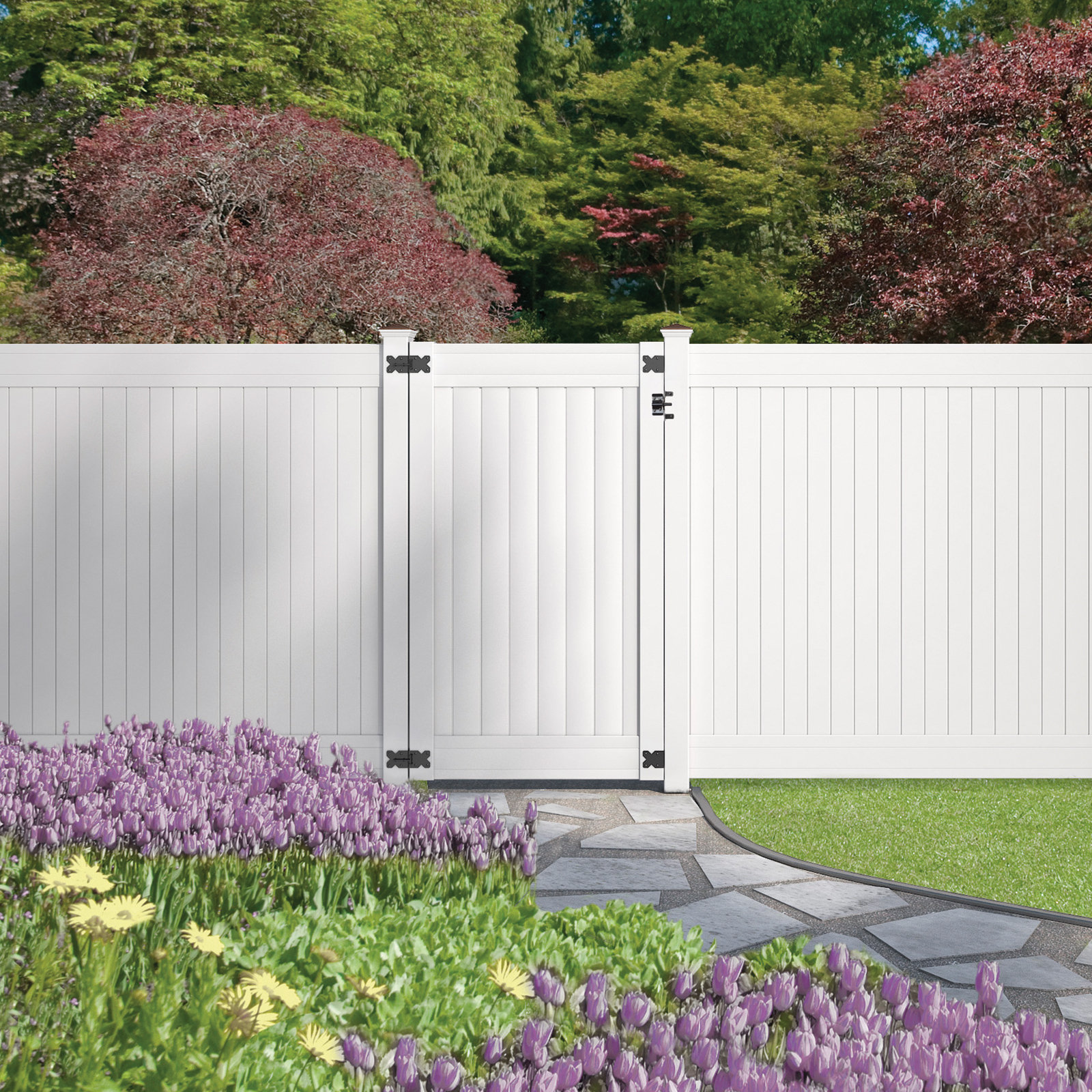 Outdoor Essentials Dover/Overland White Vinyl Fence Gate Conversion Kit ...