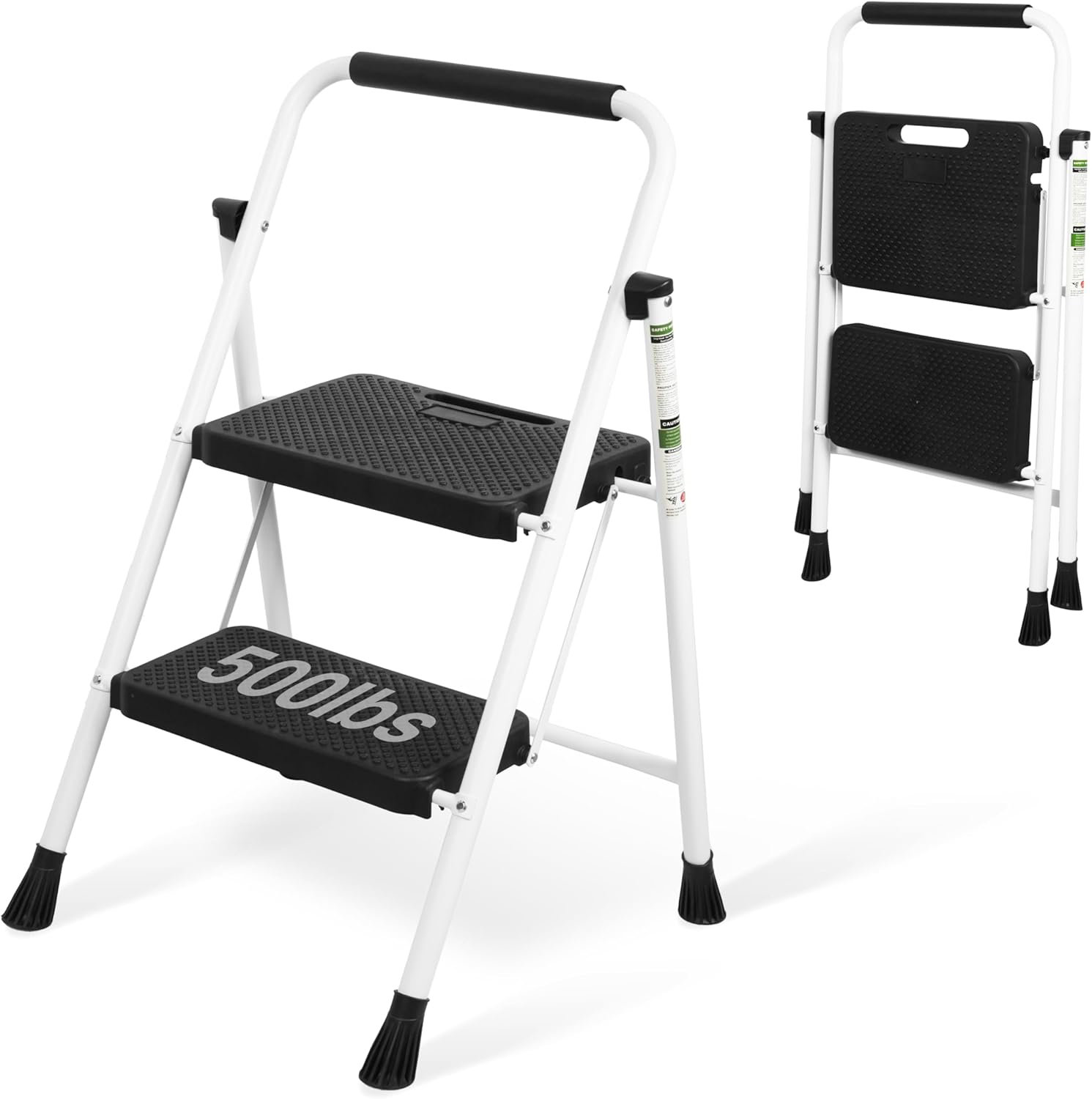 WFX Utility™ Heavy Duty 2 Step Ladder, Portable Folding Step Stool With ...