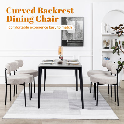 Corrigan Studio® Modern Accent Chair, Upholstered Dining Chairs Set Of ...