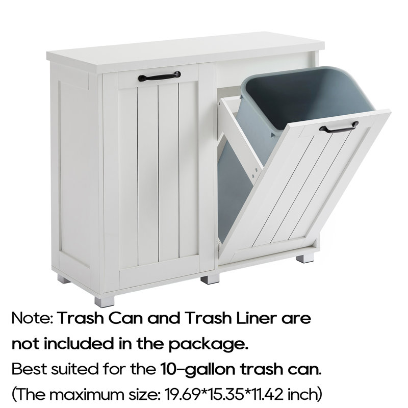 Deluxe Living White Double Tilt Out Trash Cabinet | Wayfair