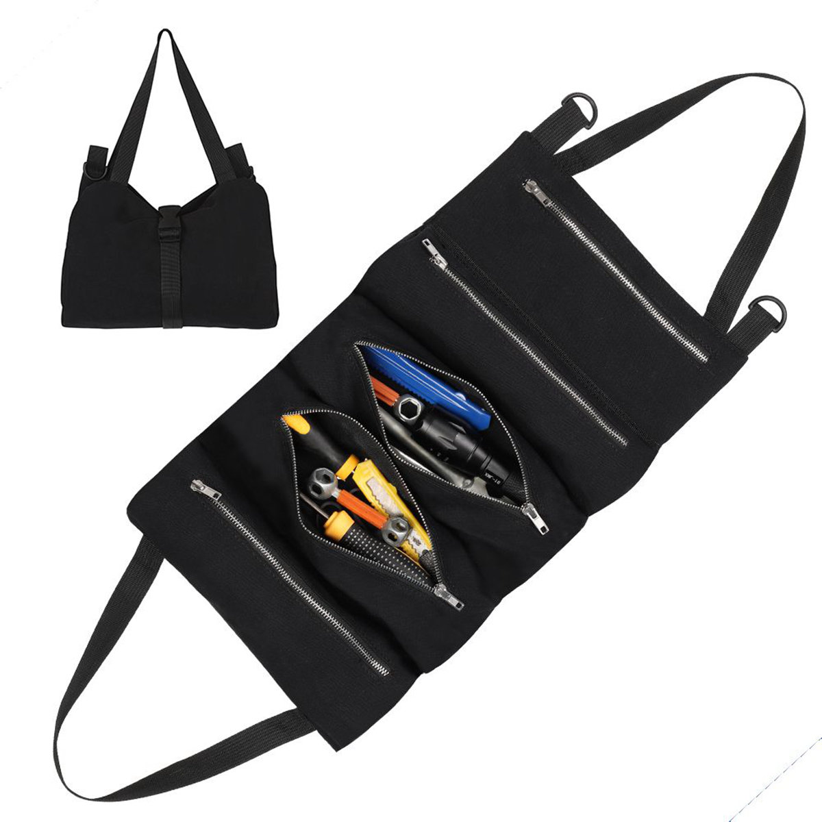 WFX Utility™ Tool Storage Case Tool Roll Up Bag Wrench Roll Pouch ...