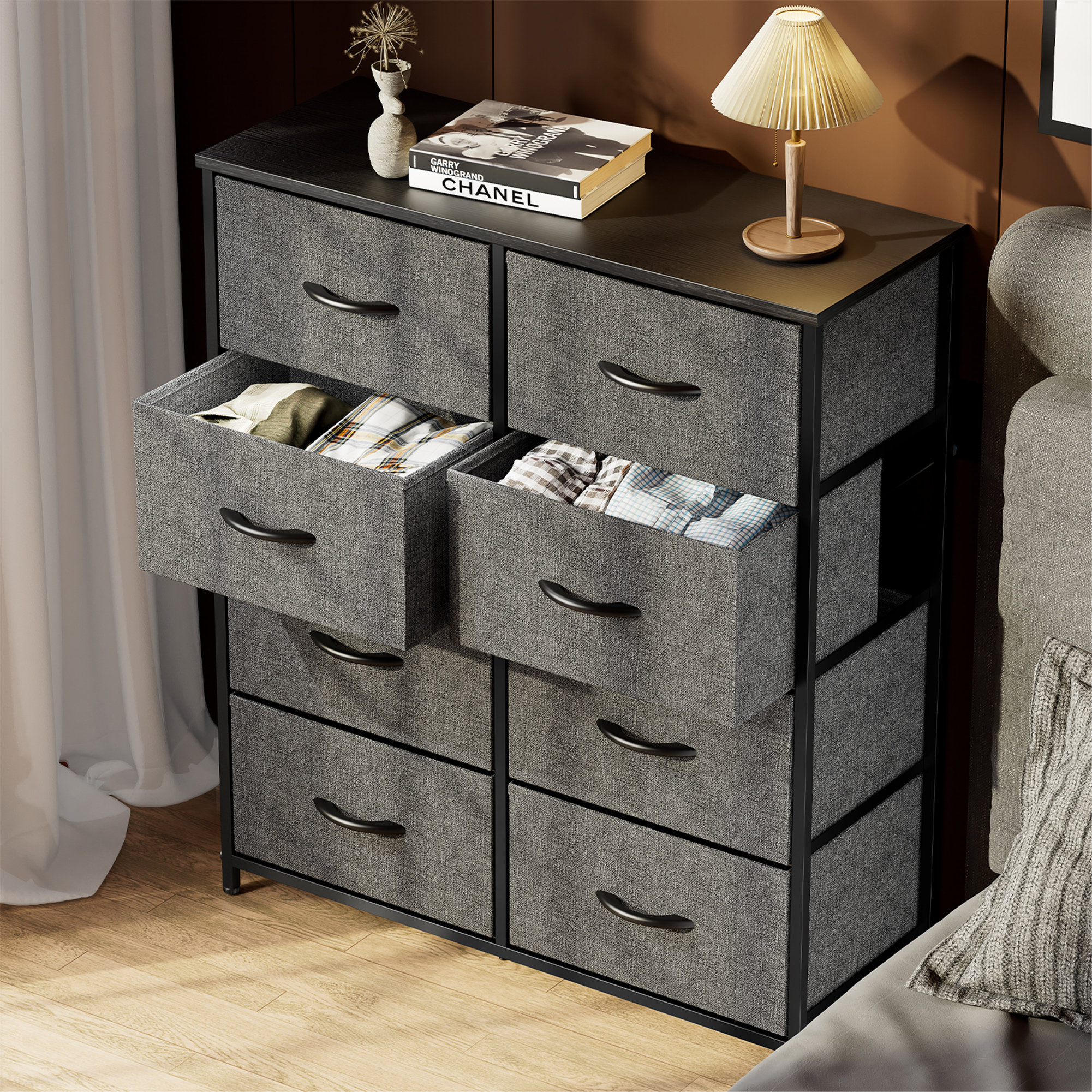 17 Stories Modern Dresser, Dresser For Bedroom, Storage Dresser With 8 ...