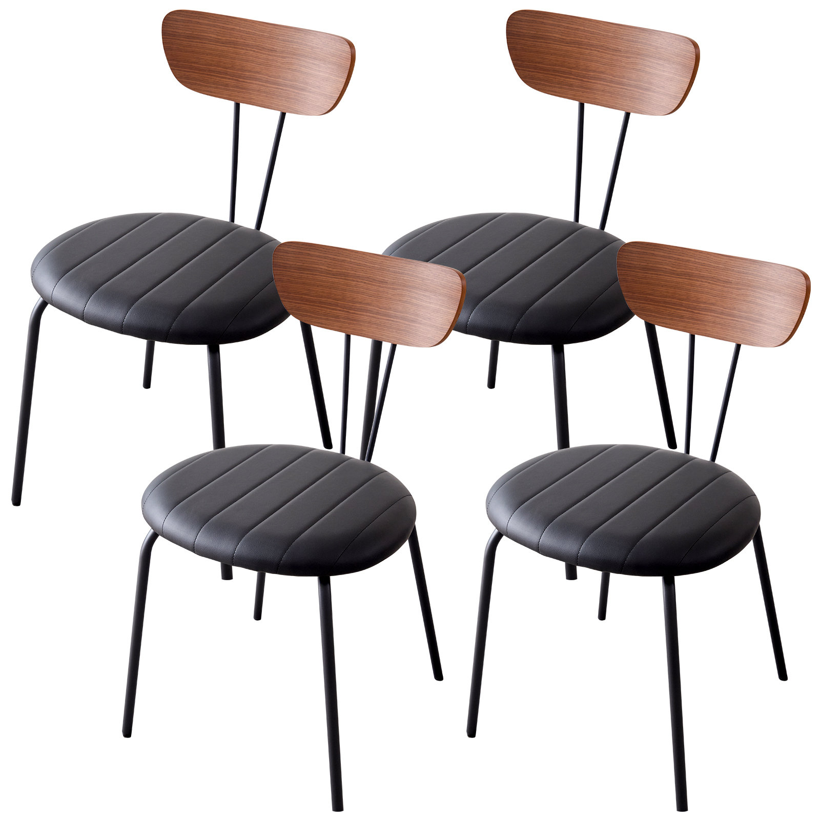 Corrigan Studio® Stackable Dining Chairs, Small PU Leather Kitchen ...