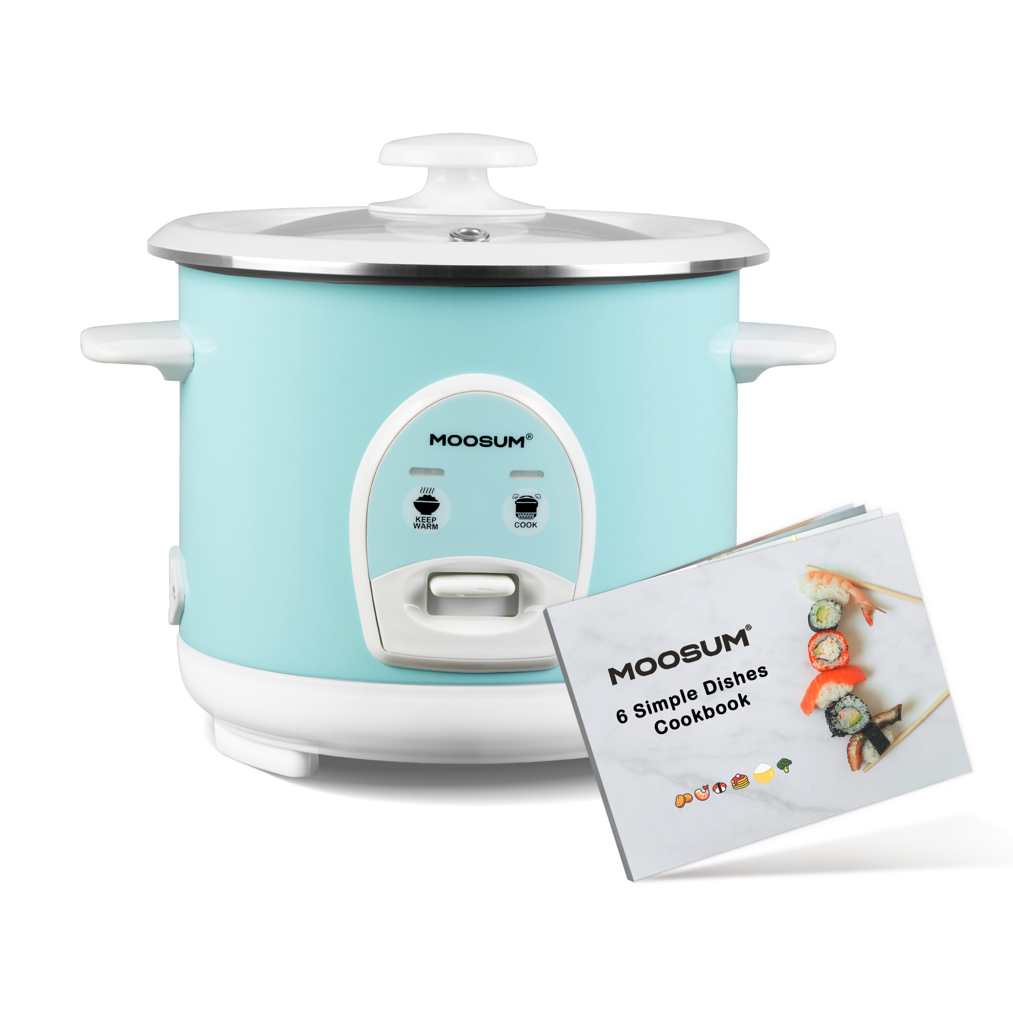 MOOSUM Electric Rice Cooker with One Touch for Asian Japanese Sushi ...
