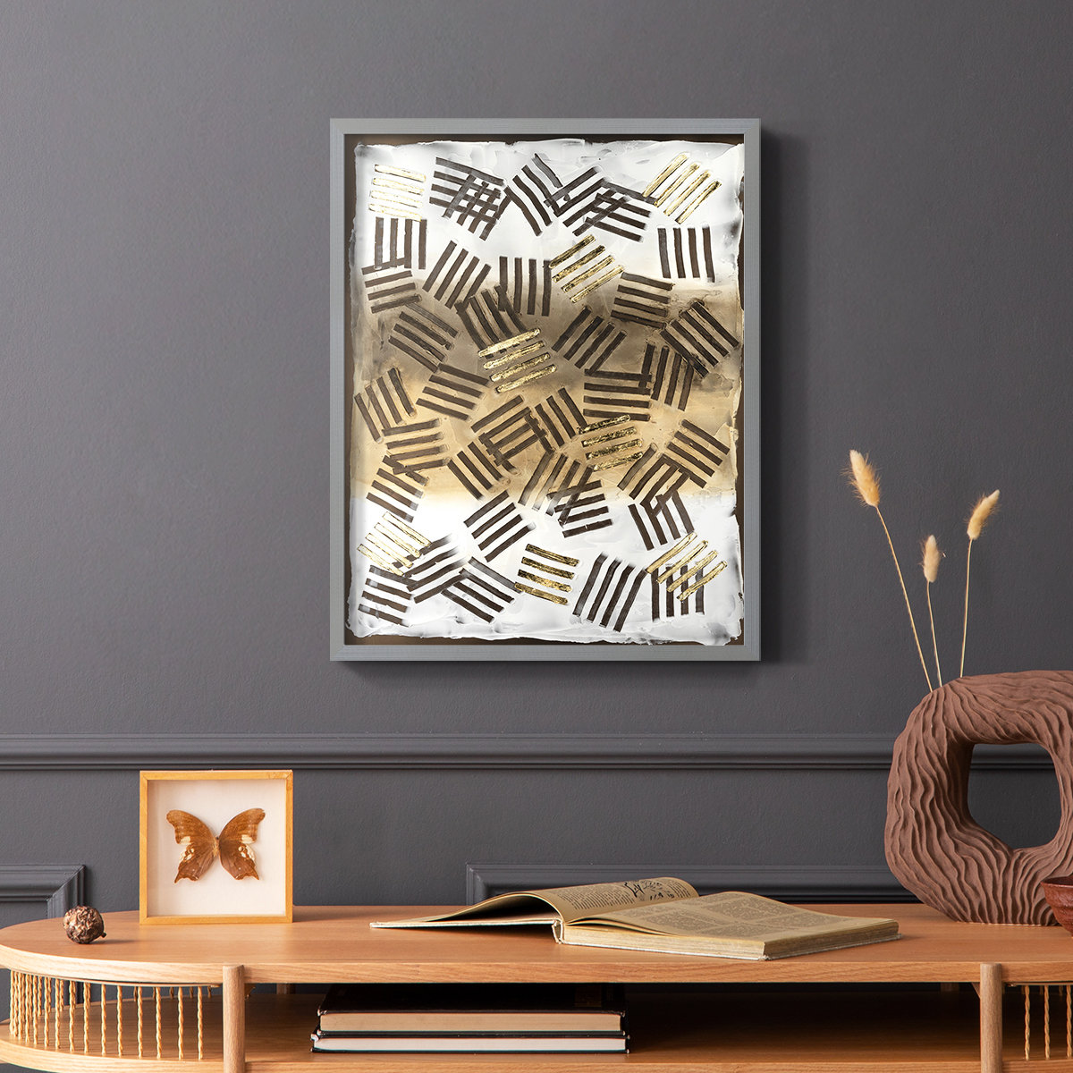 Wrought Studio™ Raffia Palm II Framed Print - Solid Wood | Wayfair