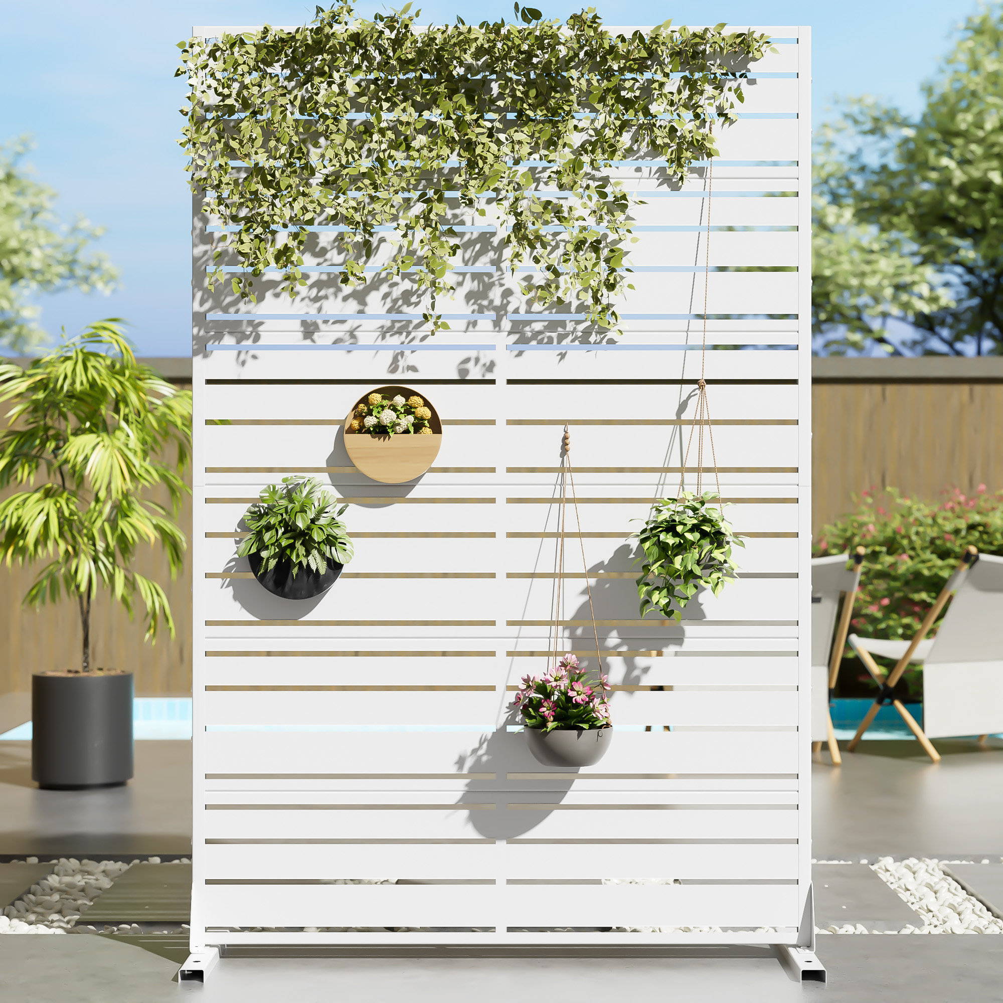 Dovelina Outdoor Metal Privacy Screen & Reviews | Wayfair