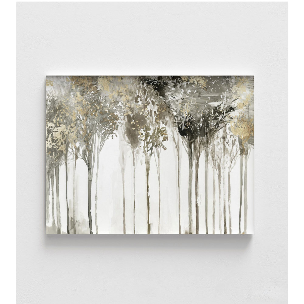 WeFrameArt Abstract Golden Forest Painting New Office Decor Print, Gold ...