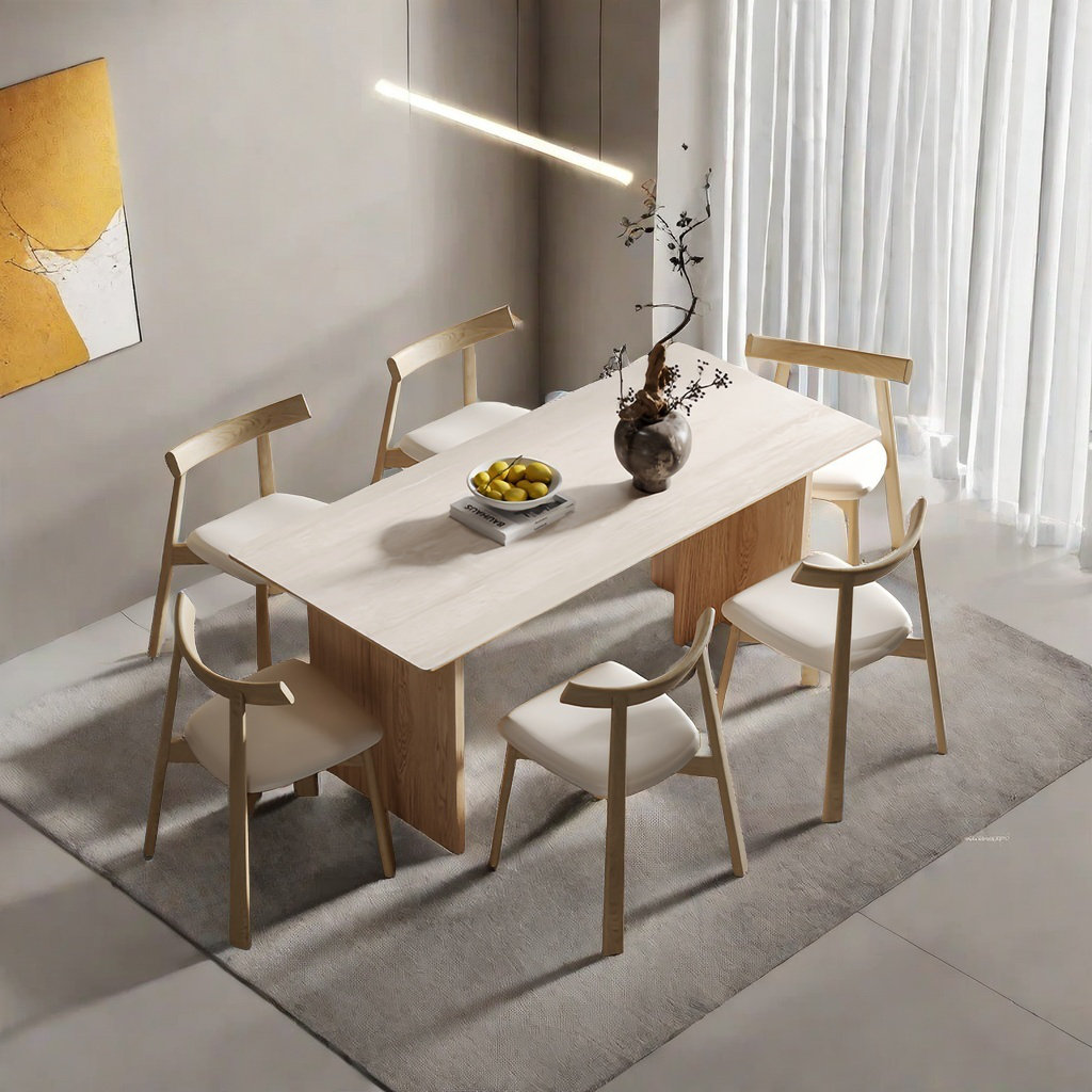 Animoe D Furniture Log cream wind cave stone rock plate table set ...