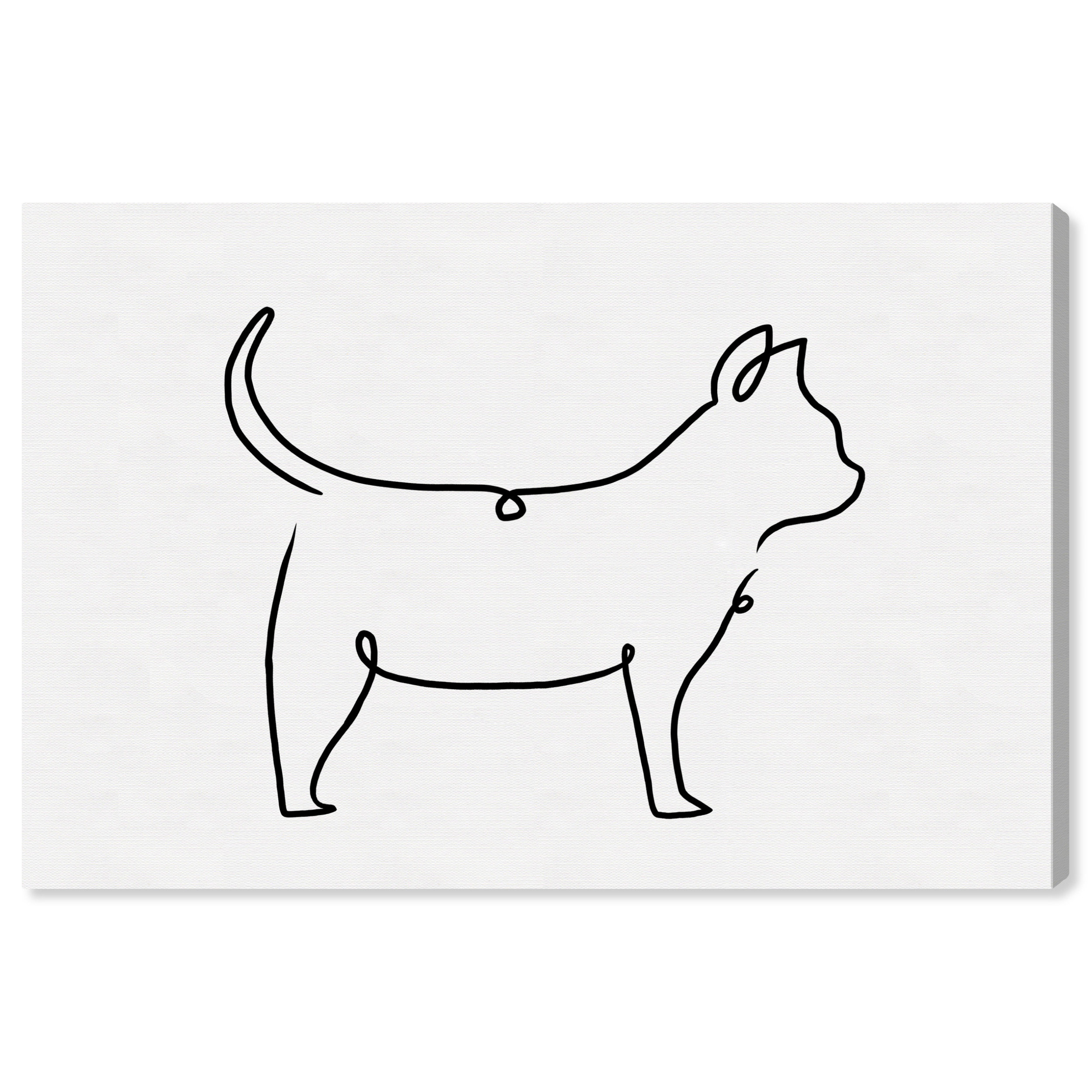 Ivy Bronx Animals Cat Outline Simple Modern & Contemporary Black Canvas ...
