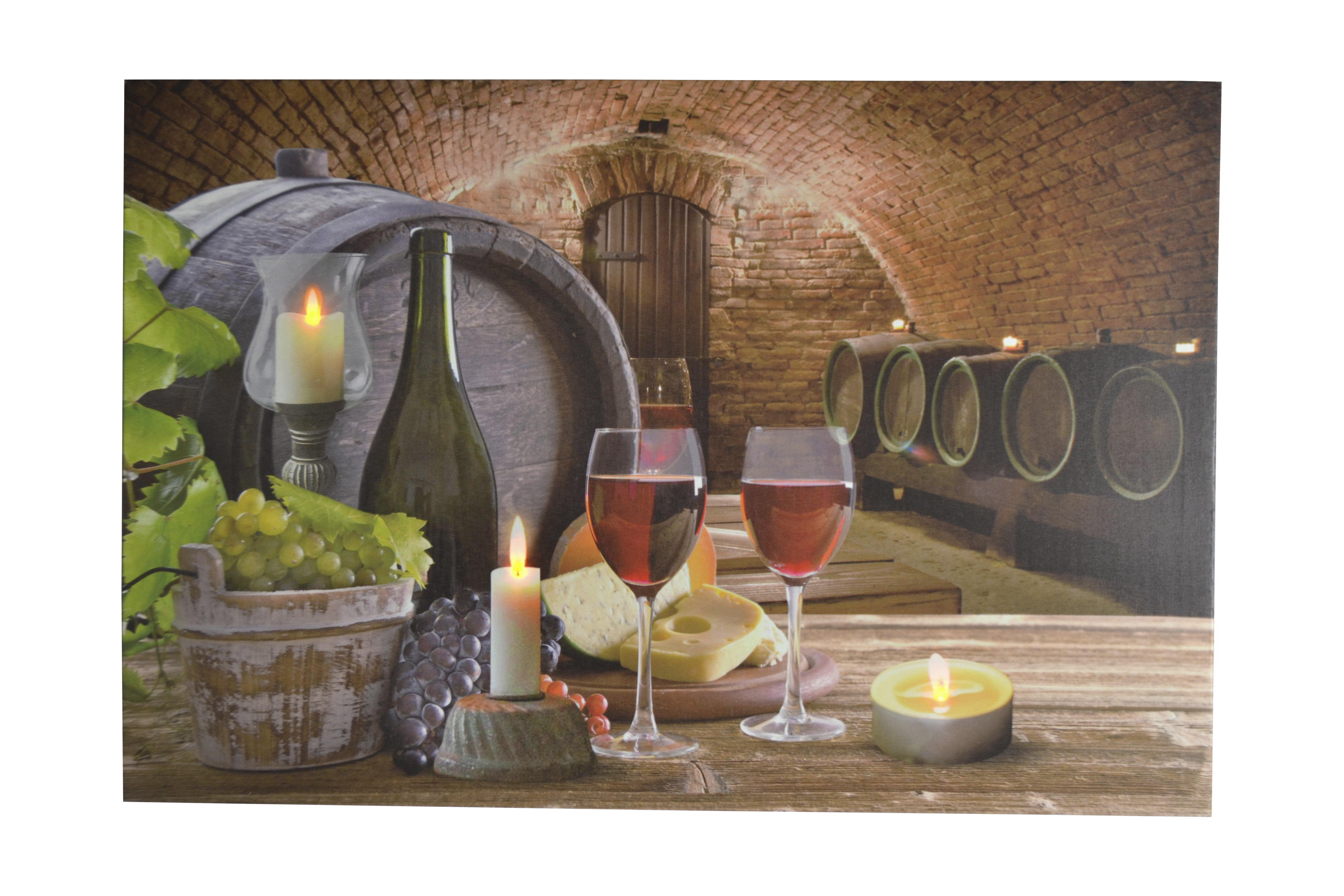 Three Star Im/Ex Inc. LED Backlit Canvas Painting Wall Art Wine and ...