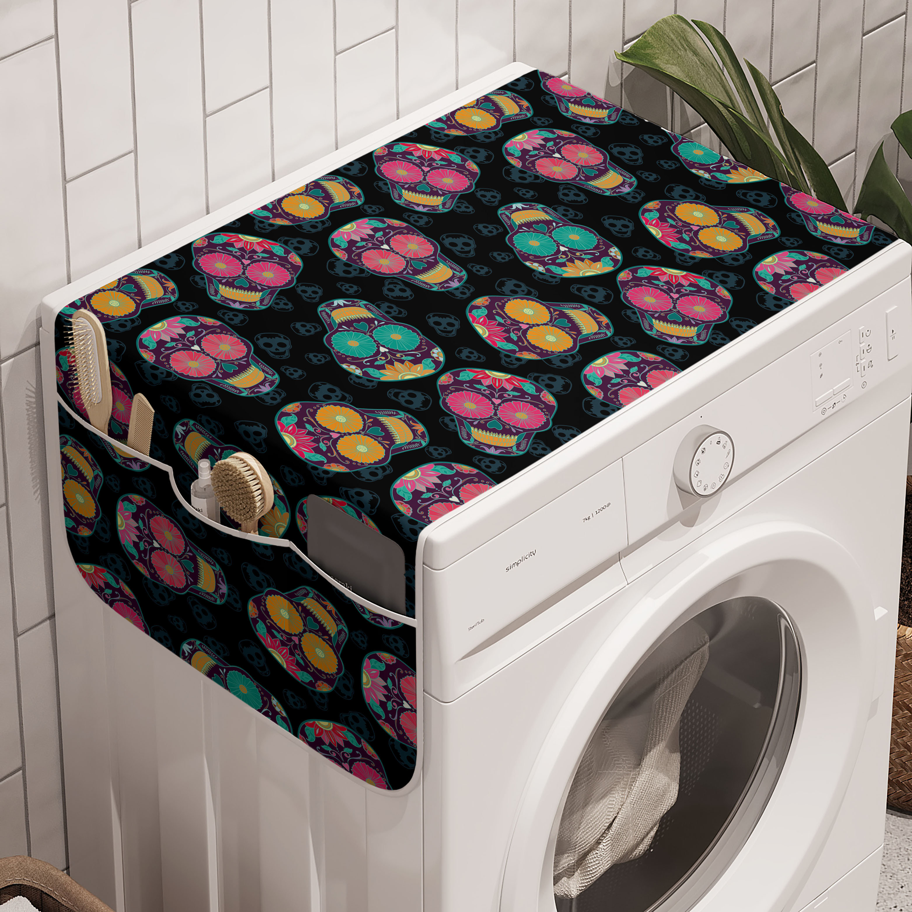 East Urban Home Skull Washing Machine Organizer Pack of 2 47" x 18.5 ...