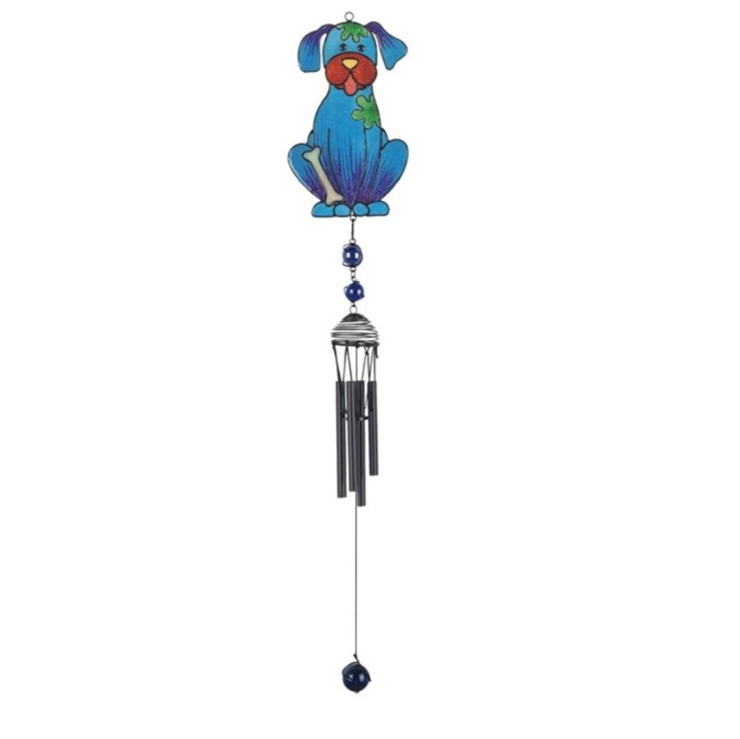 Arlmont & Co. Long Blue Dog Wind Chime With Black Gem - Wayfair Canada