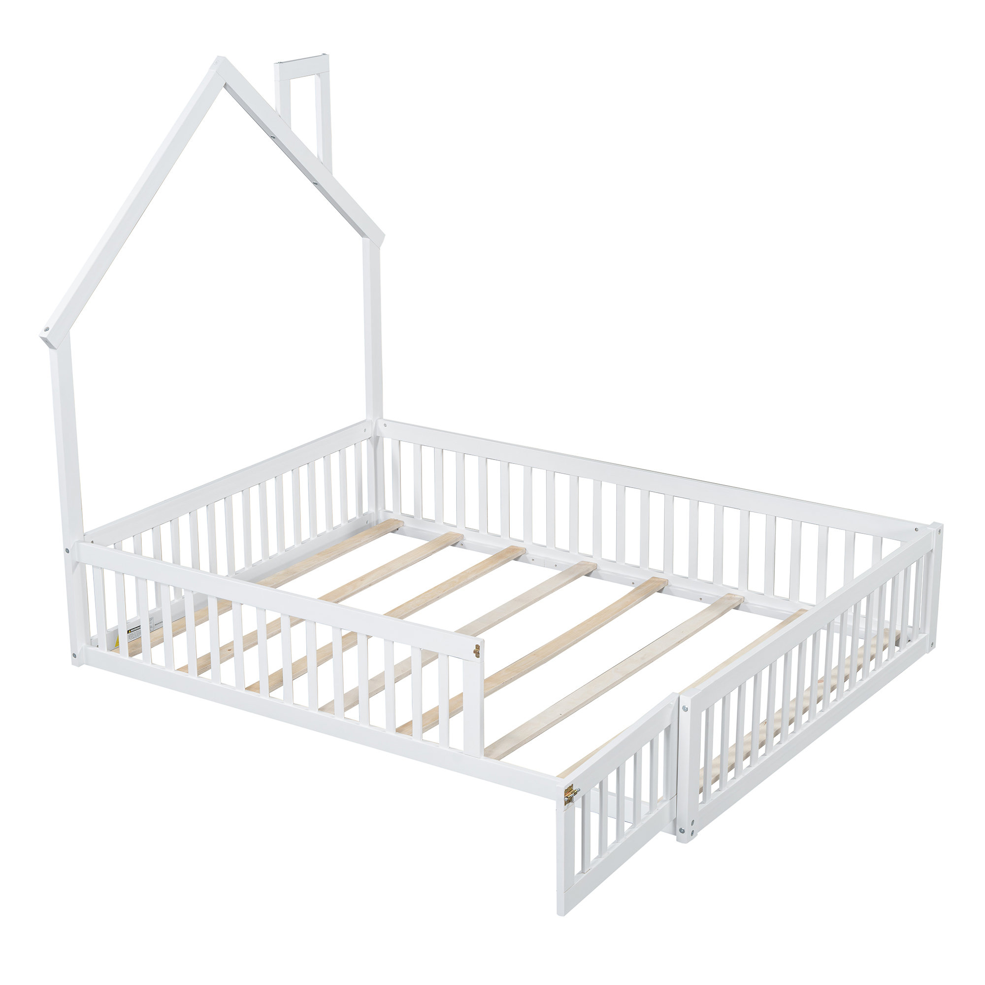 Harper Orchard Safety Guardrail Pine Wood House Style Bed Ideal For ...