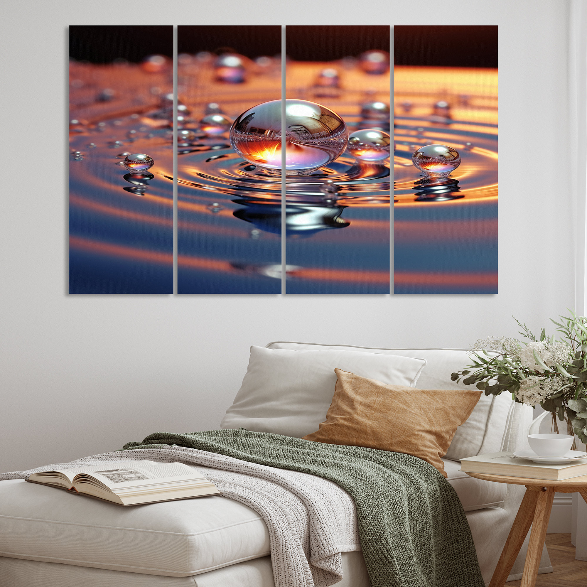 Ebern Designs Morning Dew Pink And Blue Concentric Reflections On ...